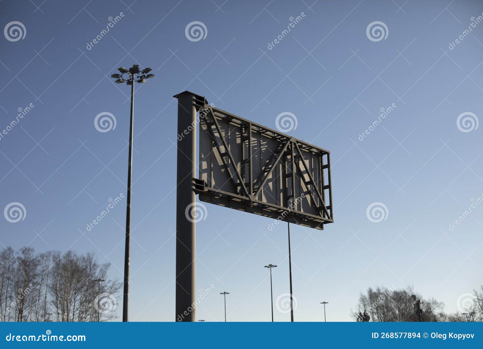 Billboard on Road. Design for Installation of Advertising Stock Photo ...