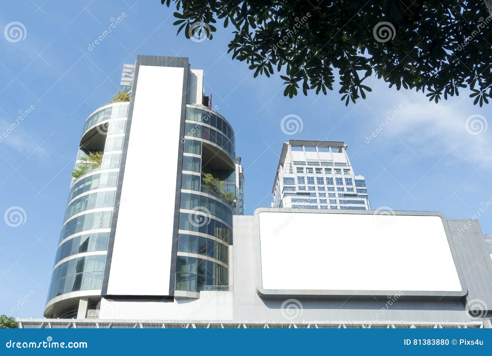 Billboard Signs for Advertisement on Buildings at the Downtown a Stock ...