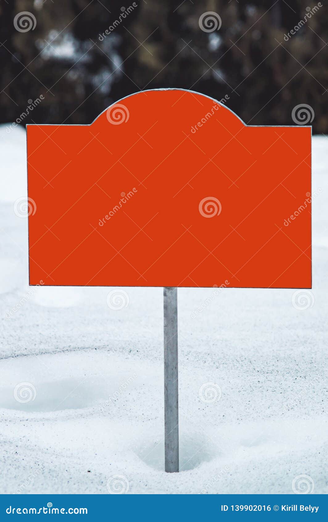 Unlabeled Sign Inserted In The Snow In The Park Royalty-Free Stock ...