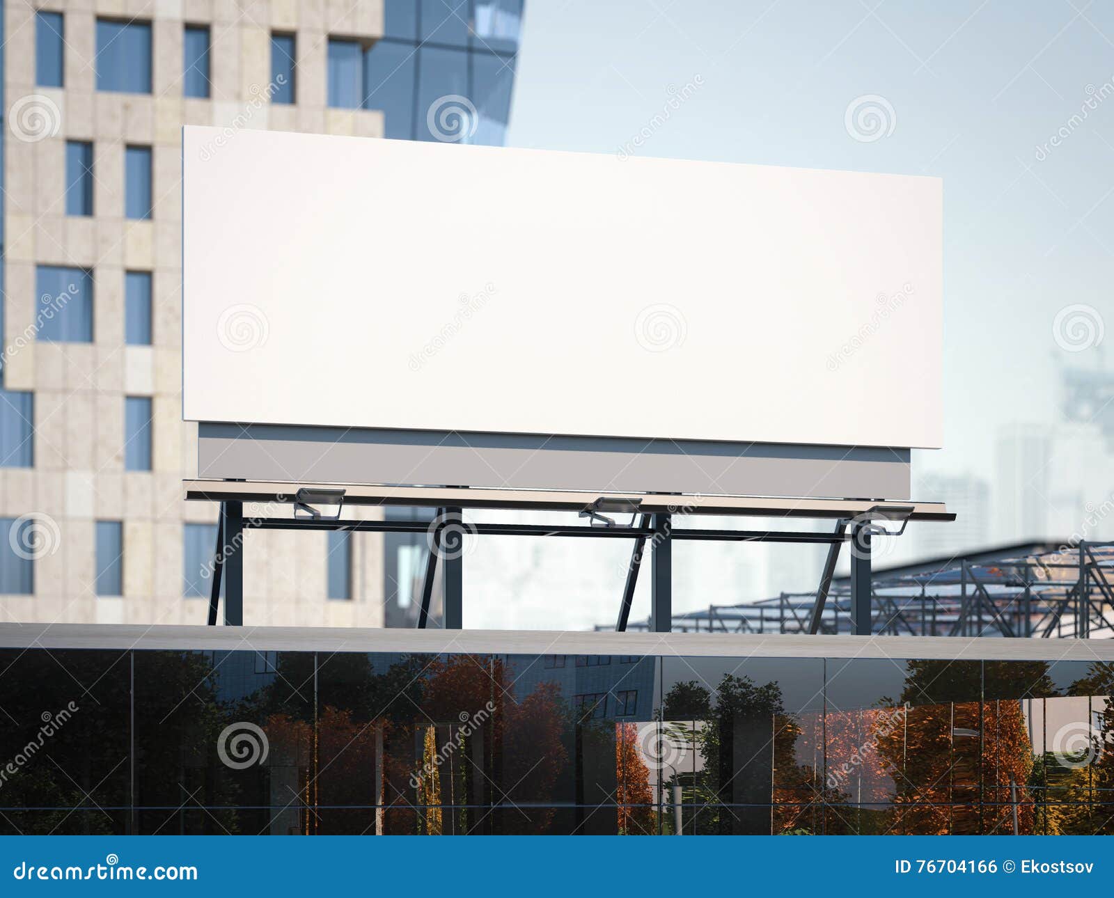 Billboard Standing on a Office Building. 3d Rendering Stock Photo ...