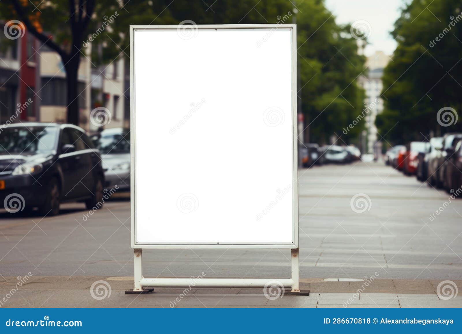 A Billboard Standing on the Street in the City Stock Illustration ...