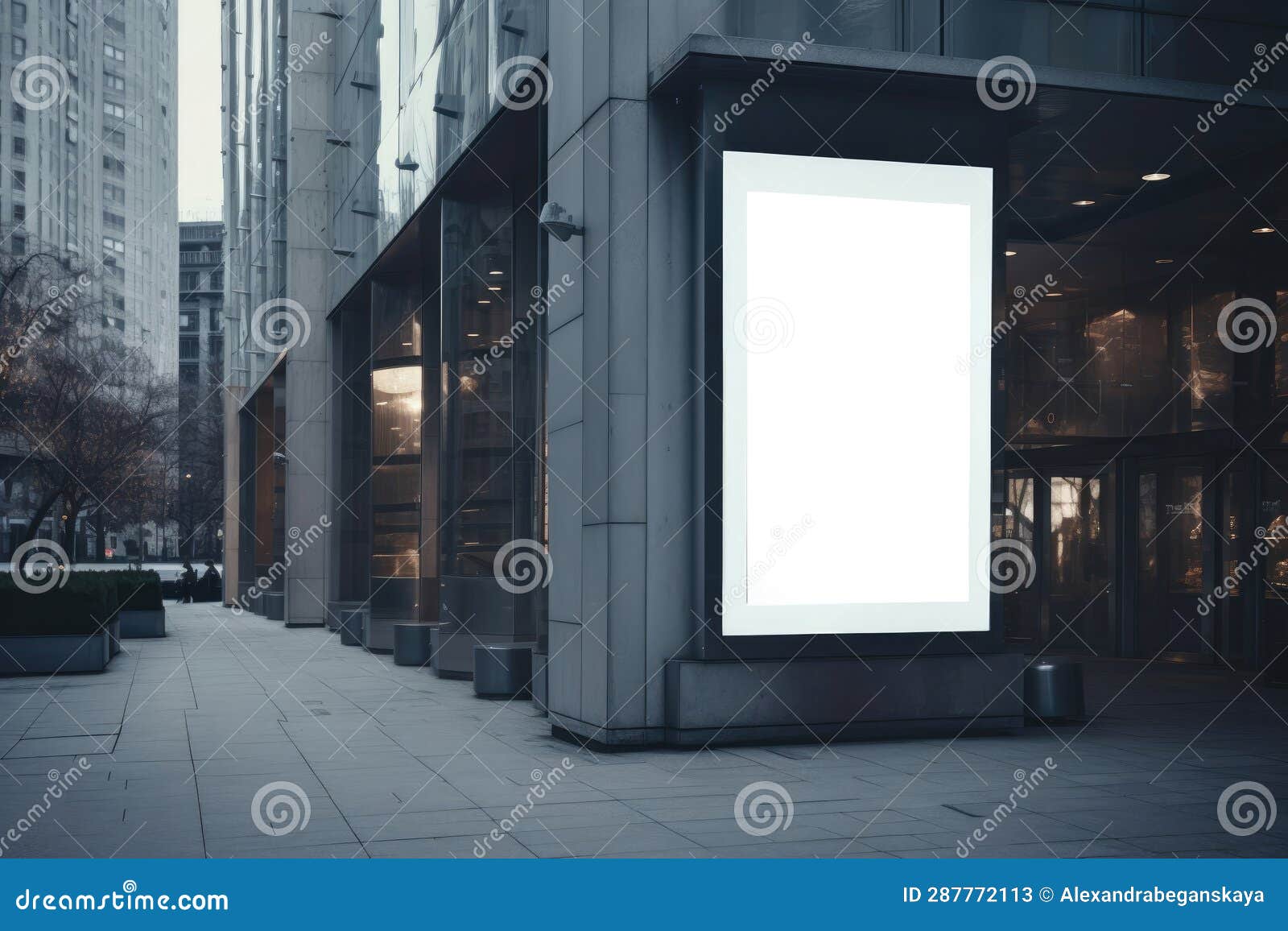 A Billboard Standing on the Street in the City Stock Illustration ...