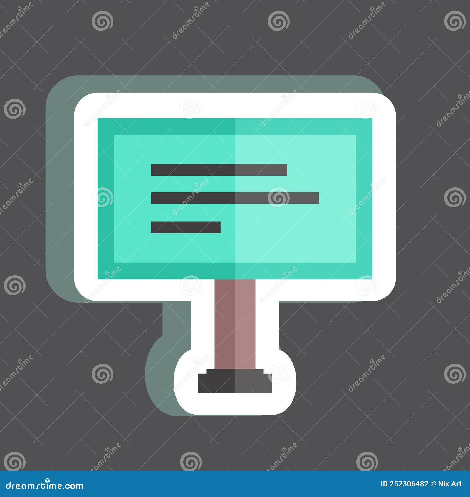 Billboard Sticker in Trendy Isolated on Black Background Stock ...