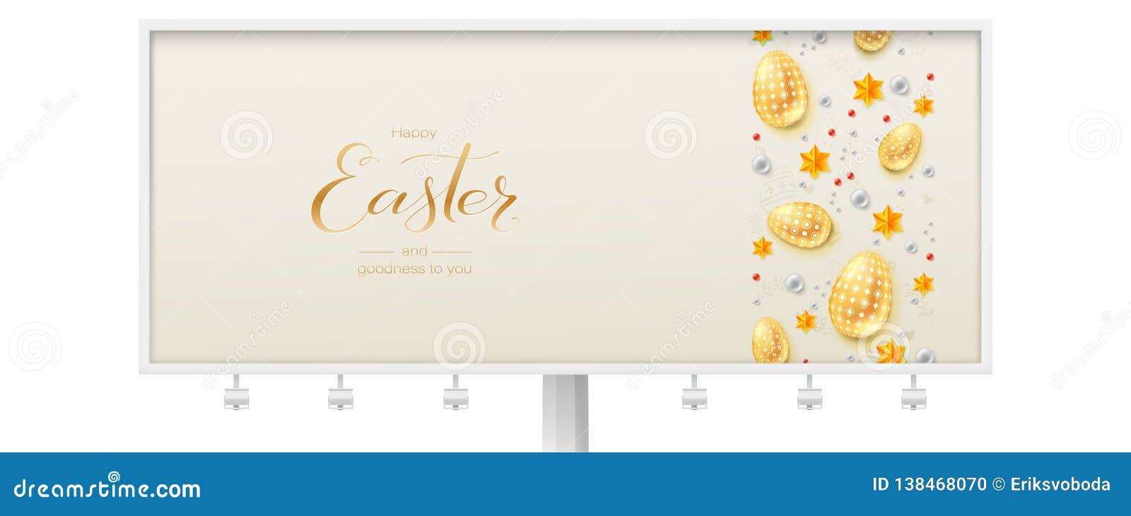 Billboard with Three-dimensions Easter Decorative Border. Hand Written ...