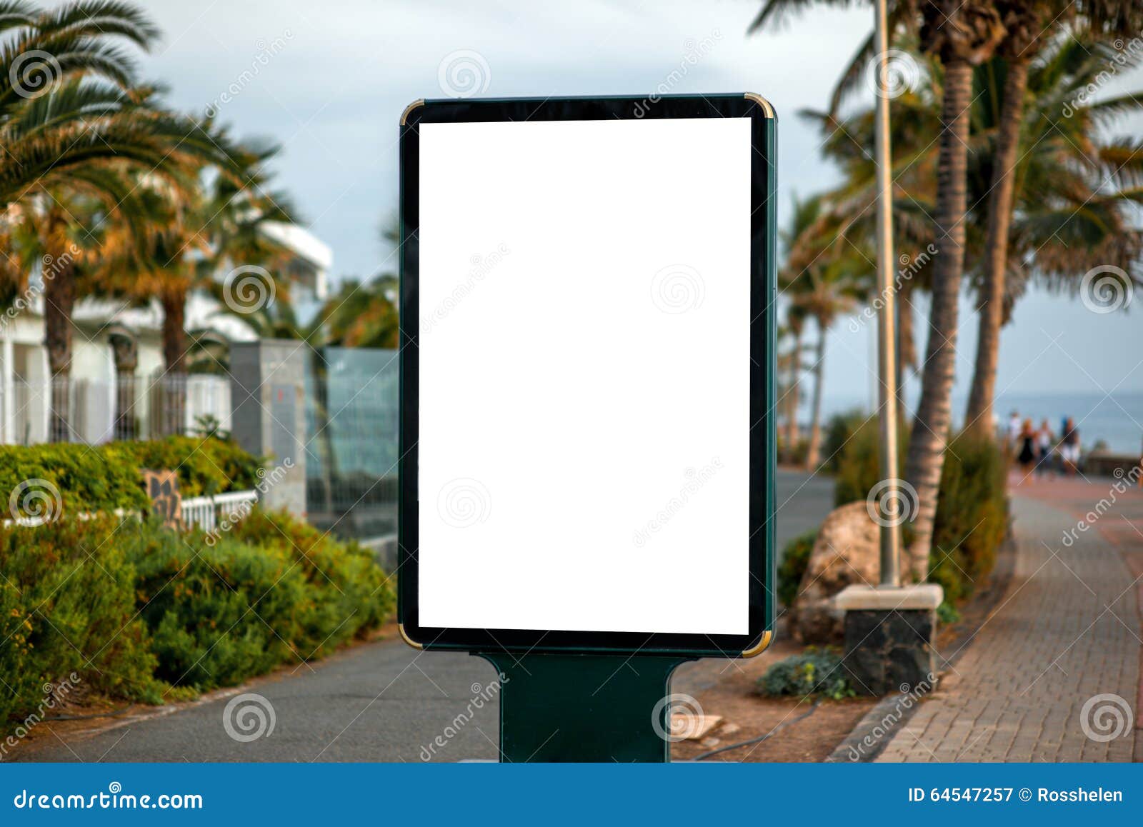 Billboard on Tropical City Background Stock Image - Image of sign ...