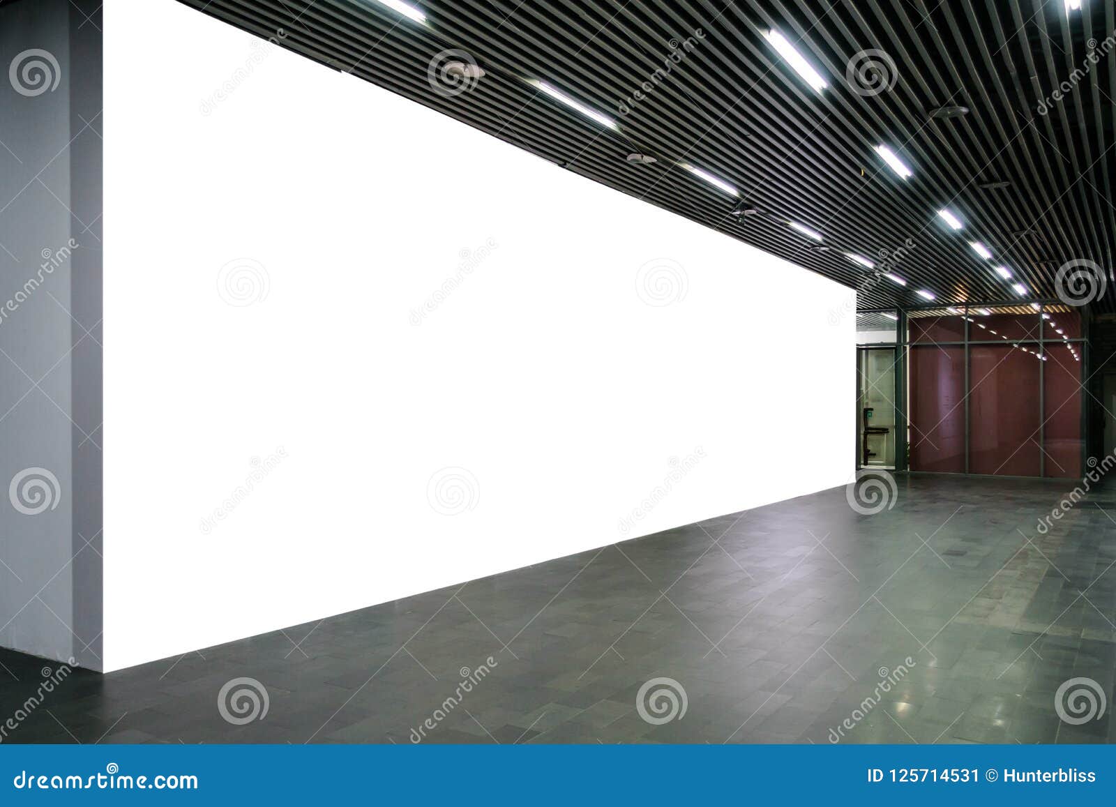 Billboard On Underground Wall Mockup. Large Hoarding Template In Subway ...