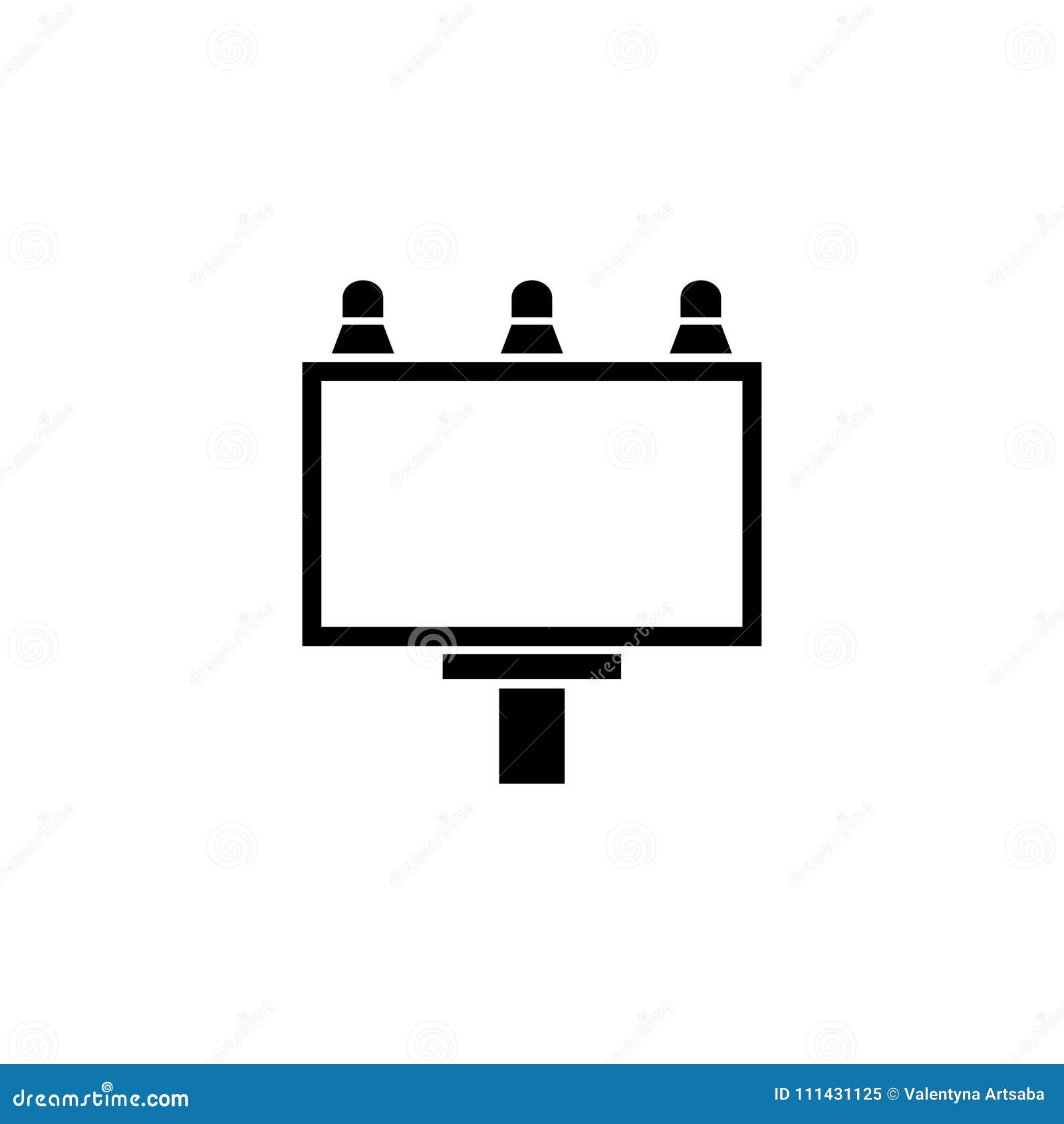 Billboard vector icon stock vector. Illustration of information - 111431125