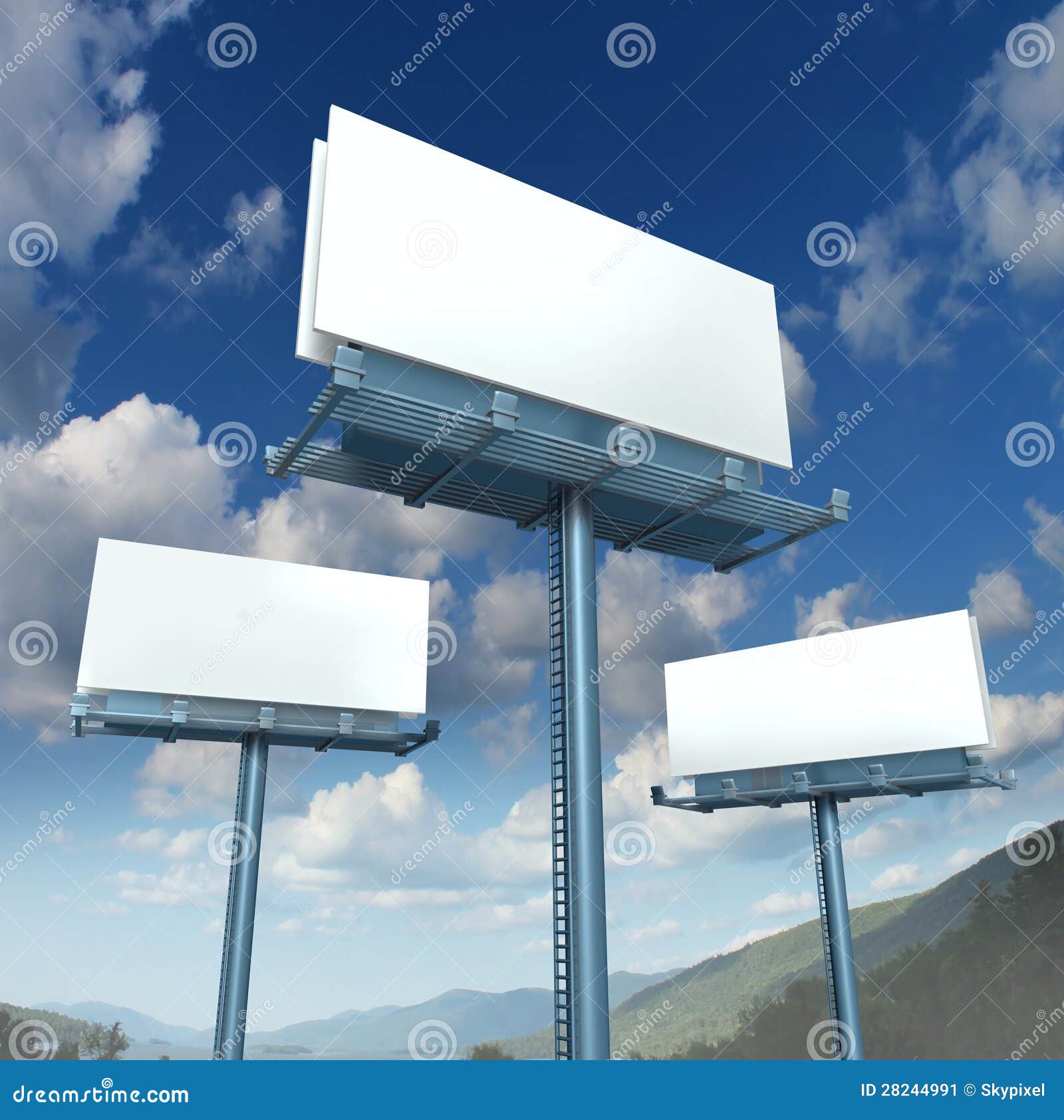 Billboards Blank Advertising Stock Illustration - Illustration of ...