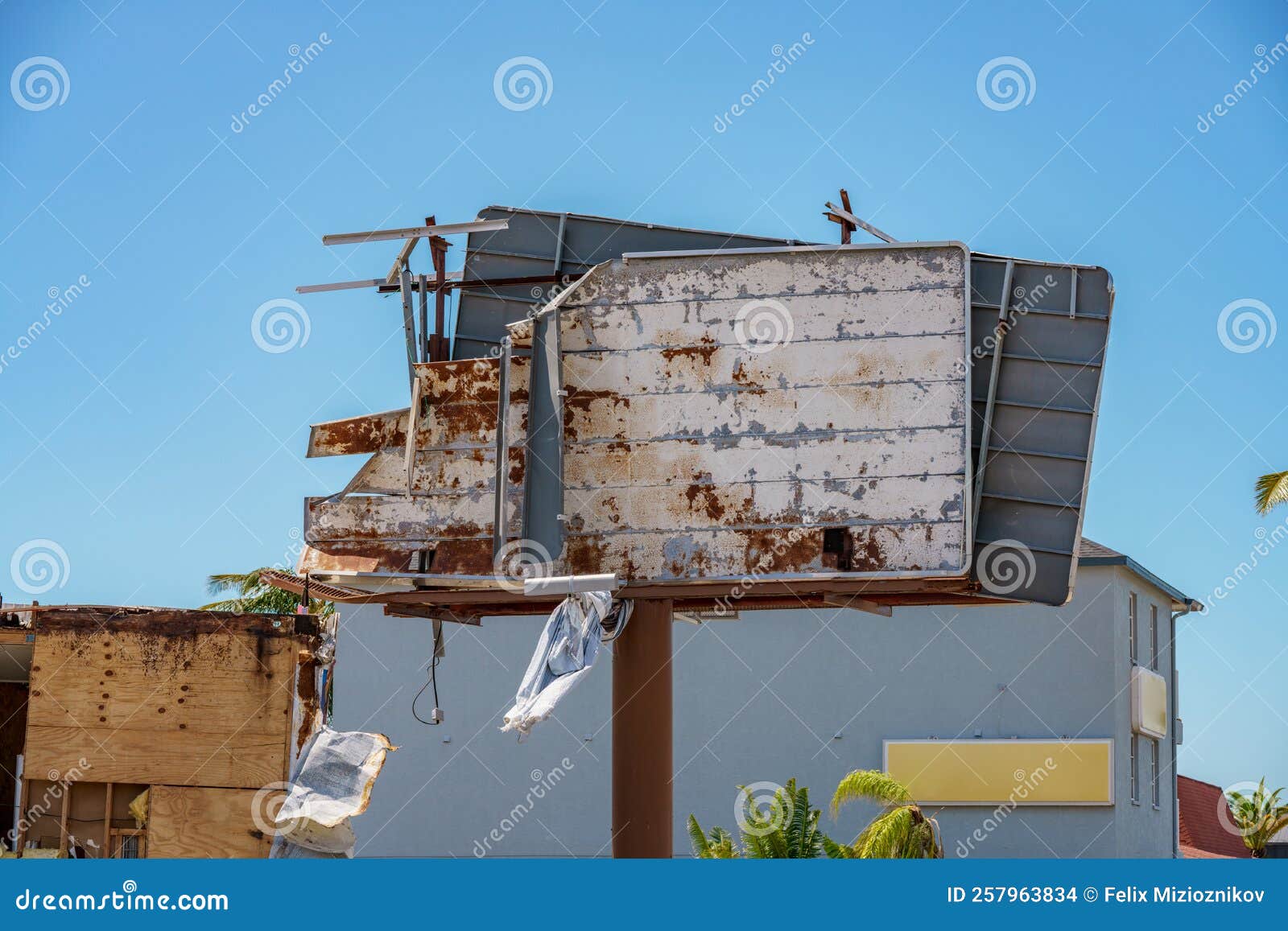 Billboards Destroyed by Heavy Storm Winds Fort Myers Hurricane Ian 2022 ... Billboards Destroyed by Heavy Storm Winds Fort Myers Hurricane Ian 2022 ...