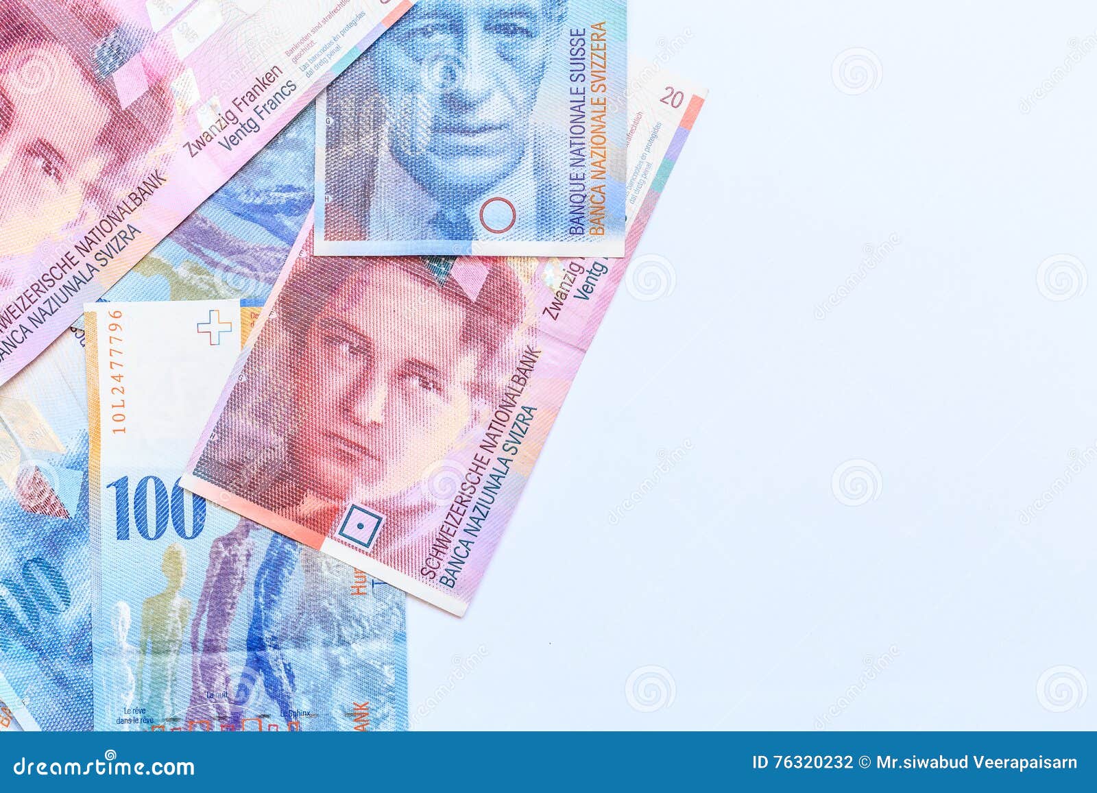 Billet De Banque De Franc Suisse D'argent De La Suisse Photo stock ...