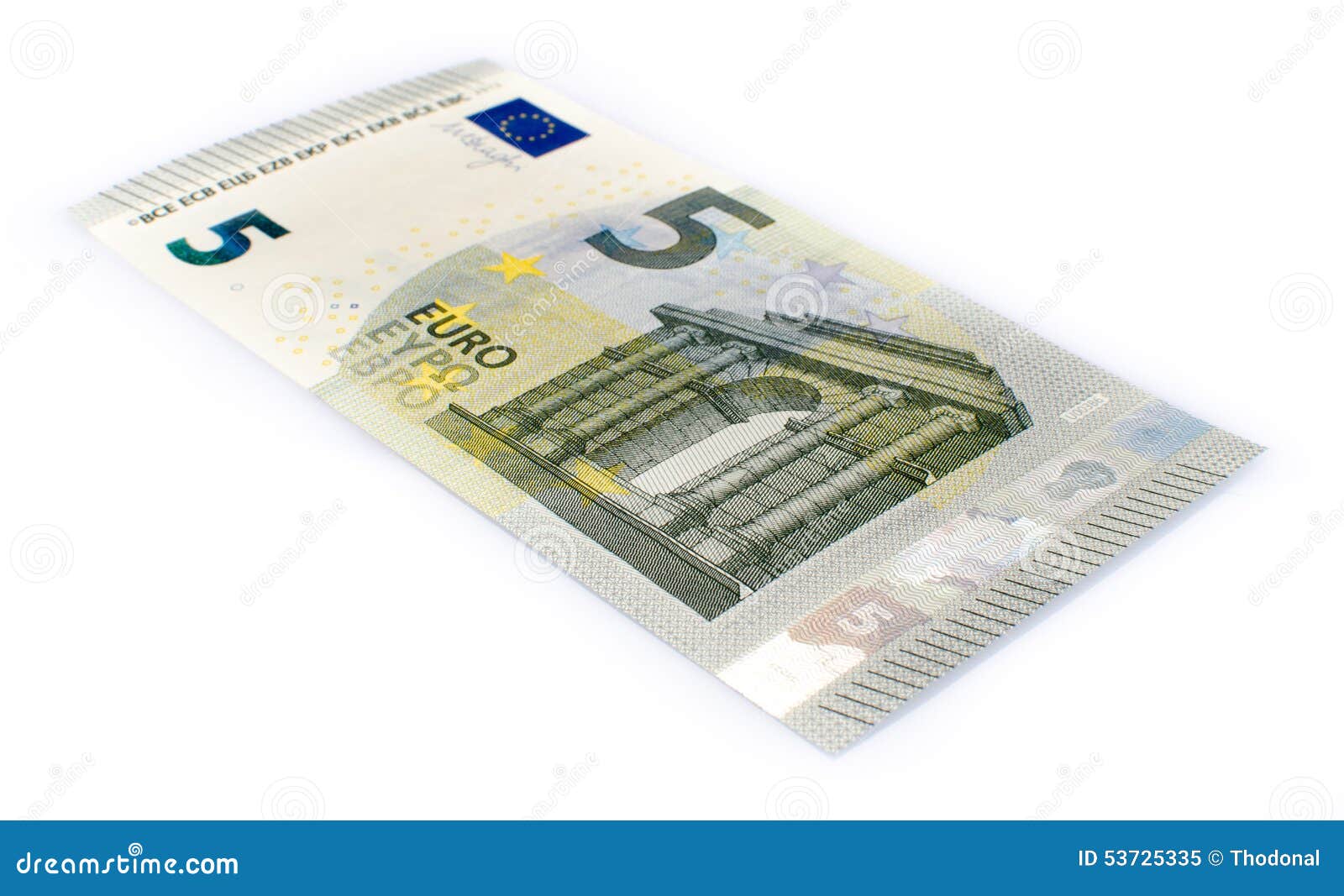 Billet De Banque De L'euro Cinq Image stock - Image du isolement ...