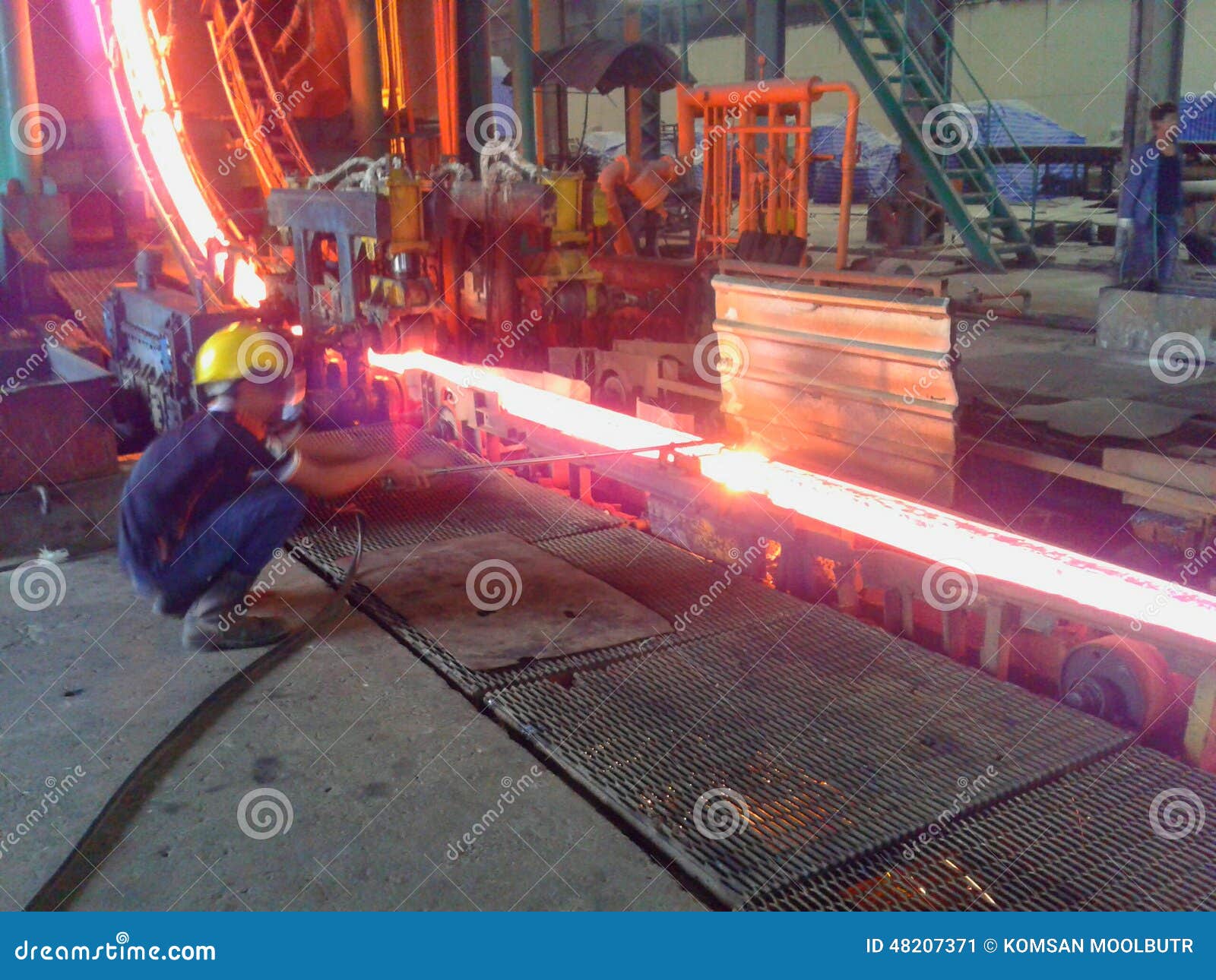 Billet Steel Cutting from Continuous Casting Machine. Editorial Photo ...