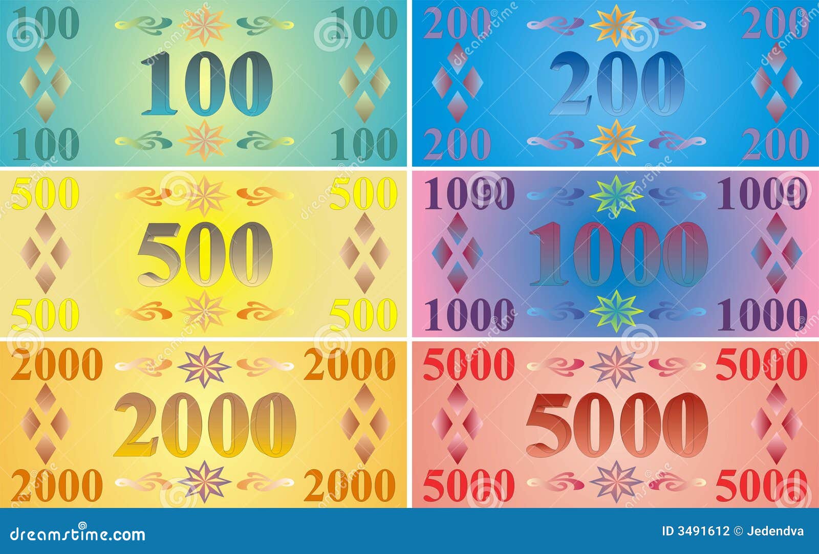 Billetes De Banco Imaginarios Ilustración del Vector - Ilustración de ...