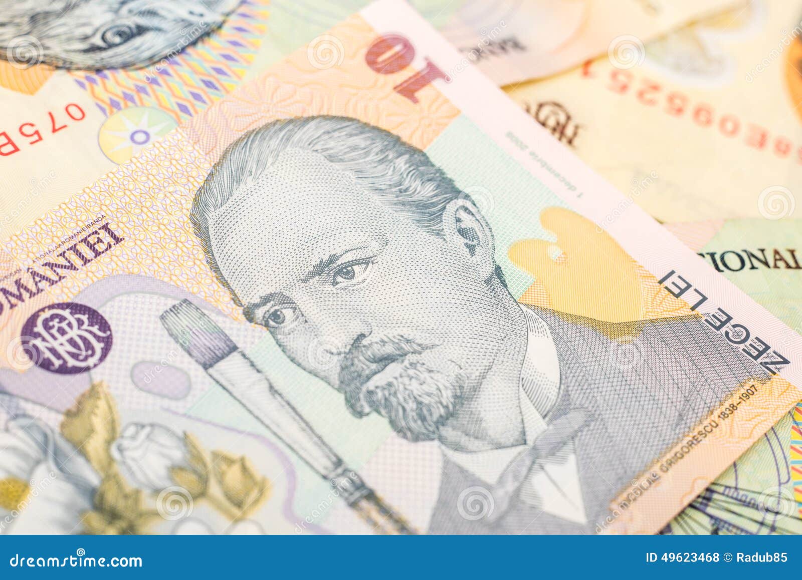 Billetes De Banco Rumanos De Los Leus Foto de archivo - Imagen de ...