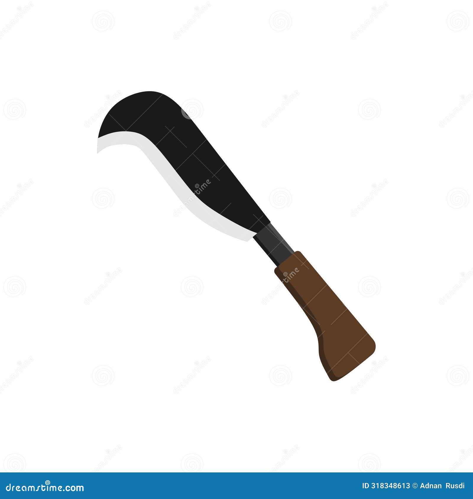 Billhook Flat Design Vector Illustration Isolated Color Vector on White ...