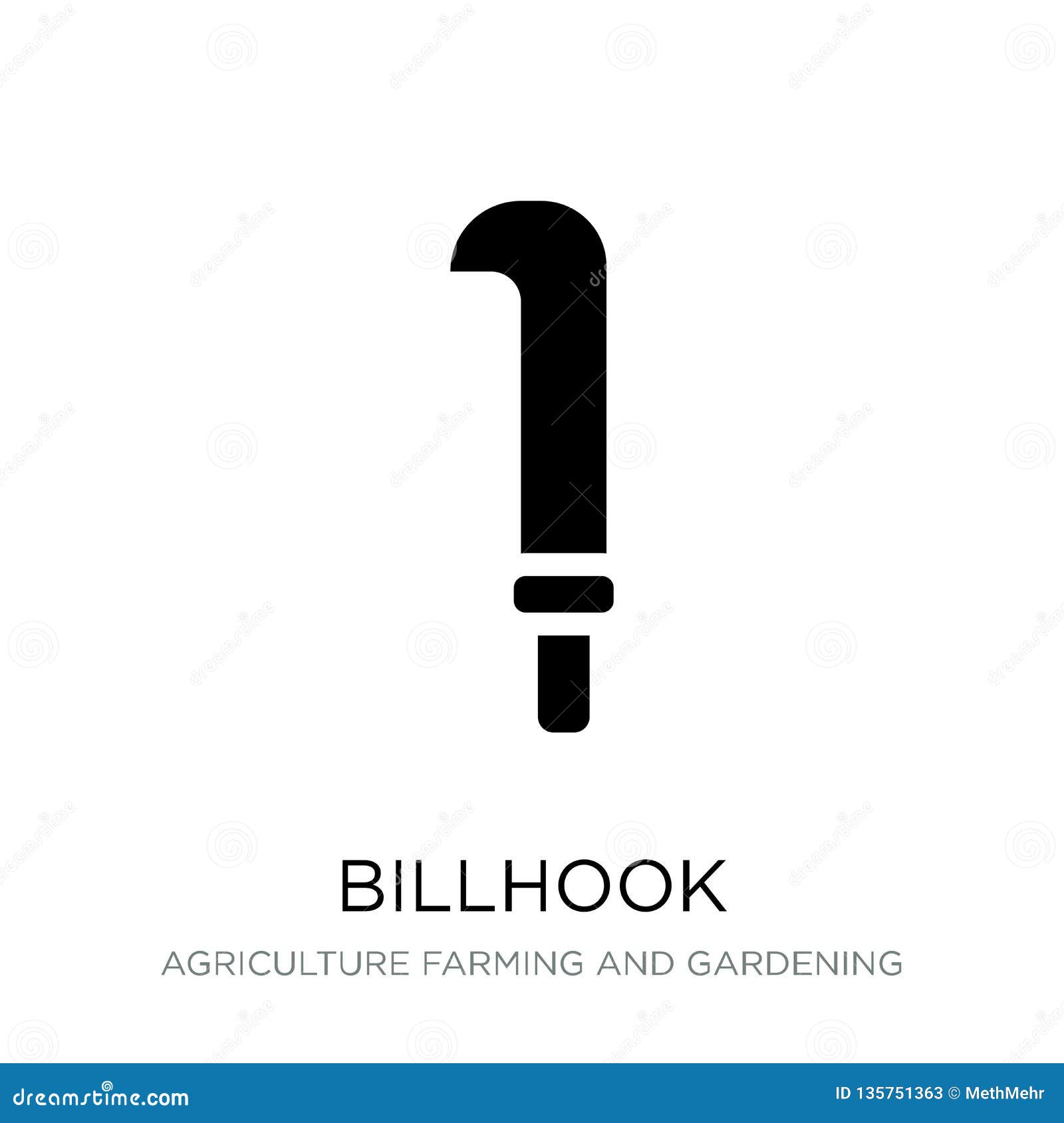 Billhook Vector Icon Isolated On Transparent Background, Linear ...