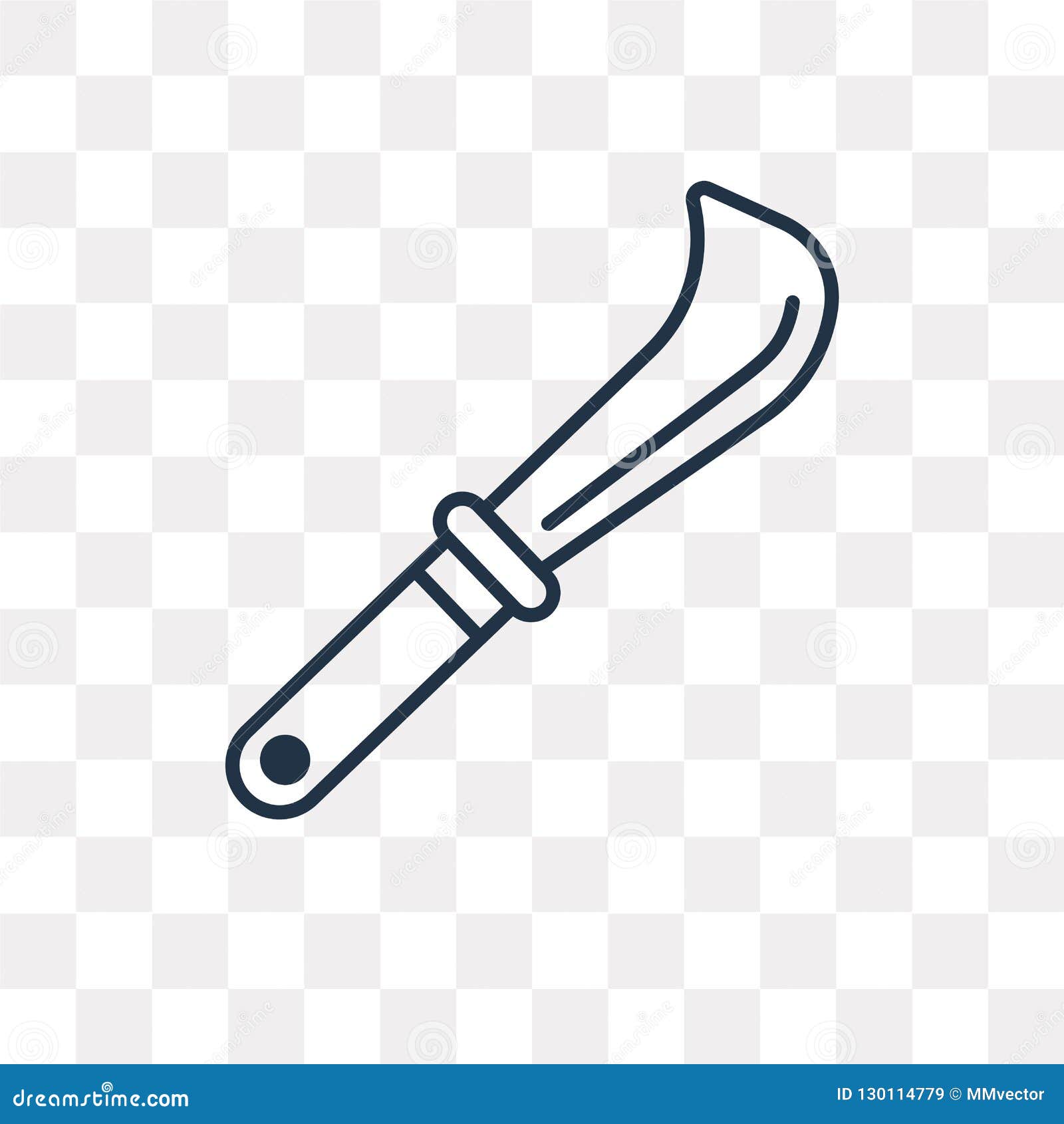 Billhook Vector Icon Isolated on Transparent Background, Linear Stock ...
