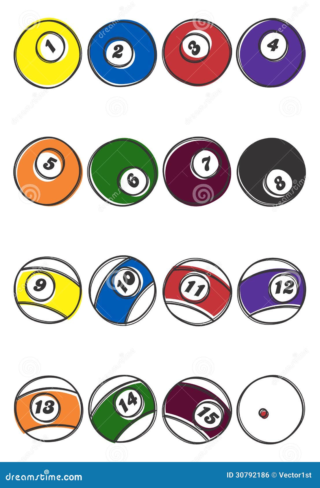 Billiard ball art stock vector. Illustration of object - 30792186