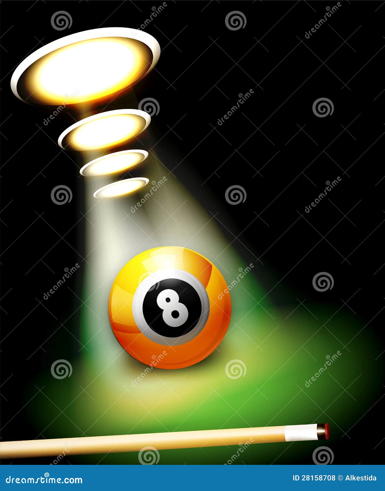 Billiard Ball And Cue Vector Illustration | CartoonDealer.com #28158708