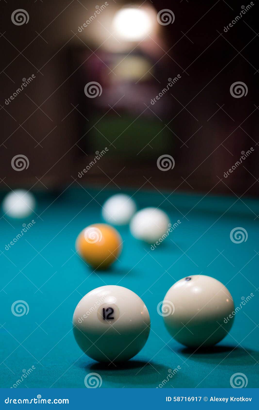 Billiard-ball: Depth of Field and Number 12 in Focus Stock Image ...
