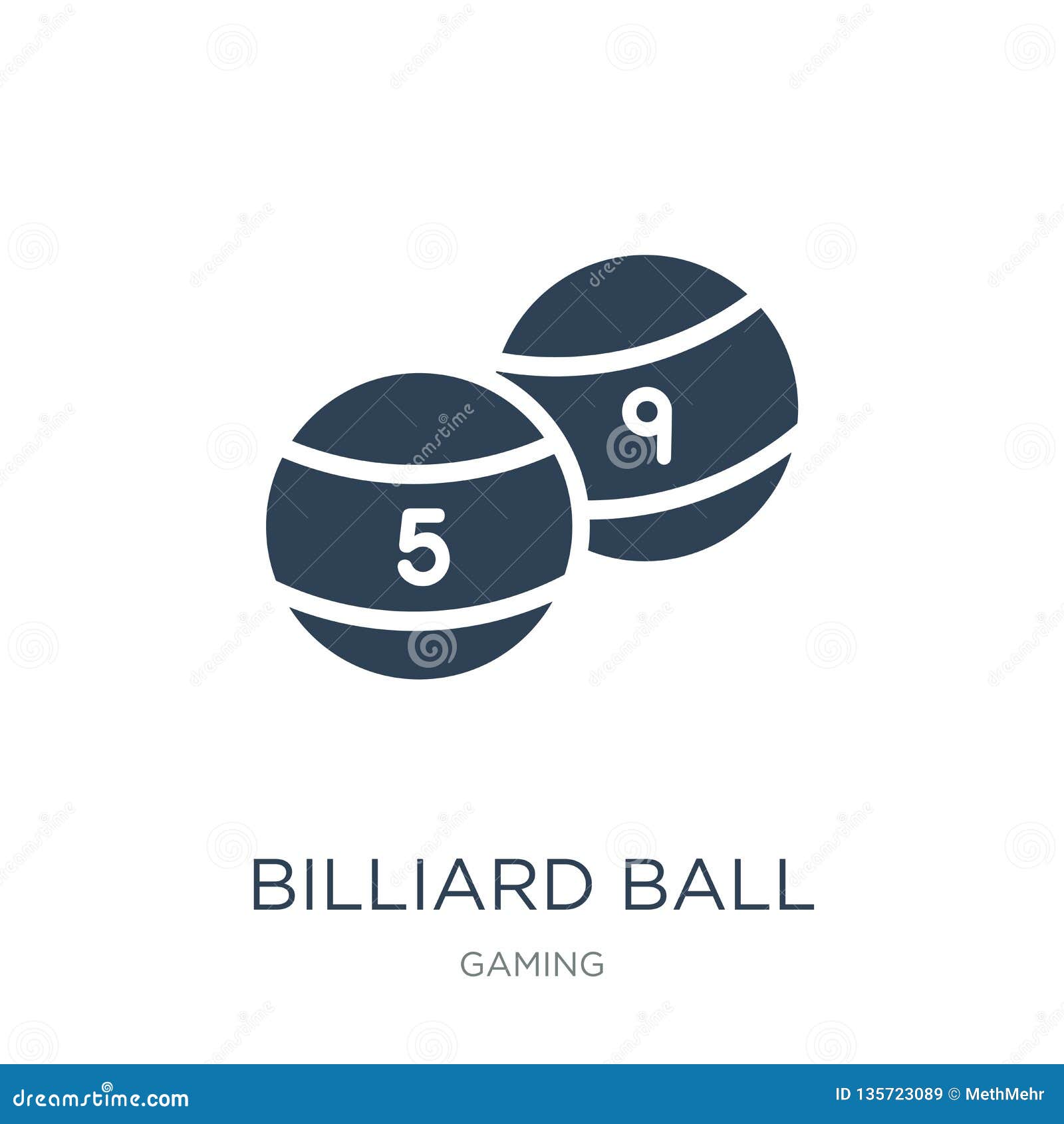 Billiard Ball Icon in Trendy Design Style. Billiard Ball Icon Isolated ...