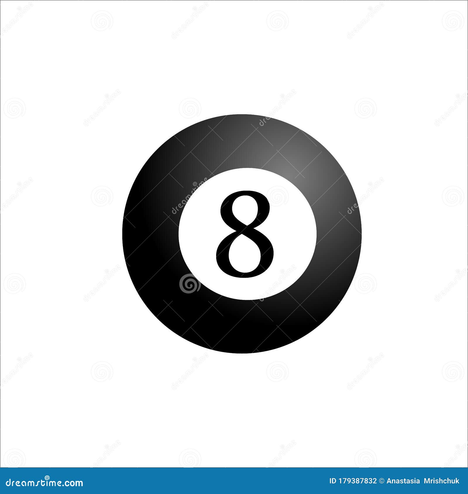 Billiard Ball Icon on a White Background. Just an Icon. Vector ...