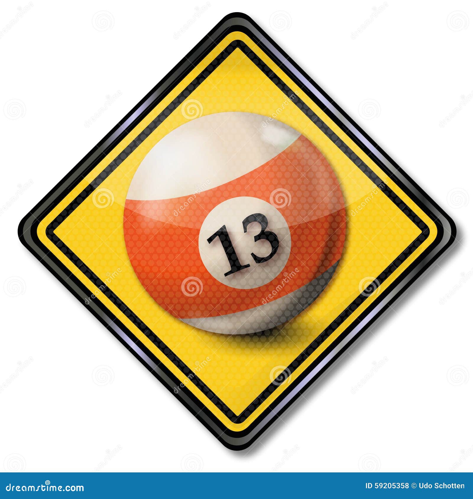 Billiard ball number 13 stock vector. Illustration of lucky - 59205358