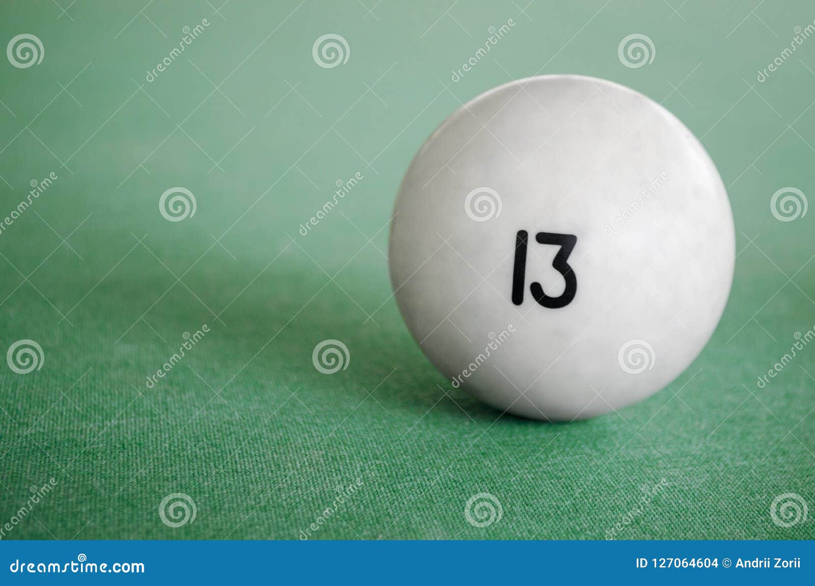 Billiard Ball Number 13 on a Pool Table. a Close-up Image of an Number ...