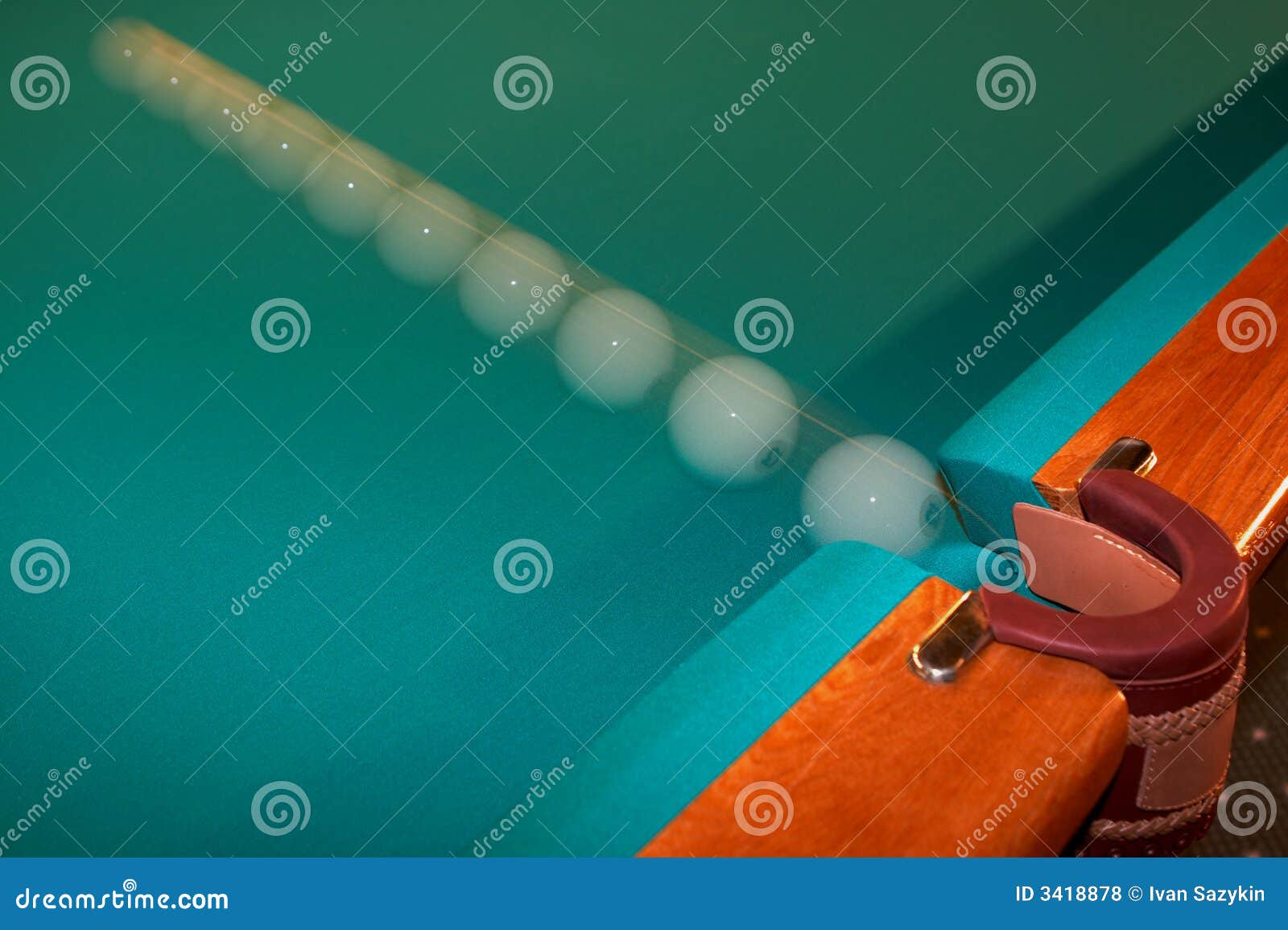Billiard Ball in the Pocket Stock Photo - Image of competition, green ...