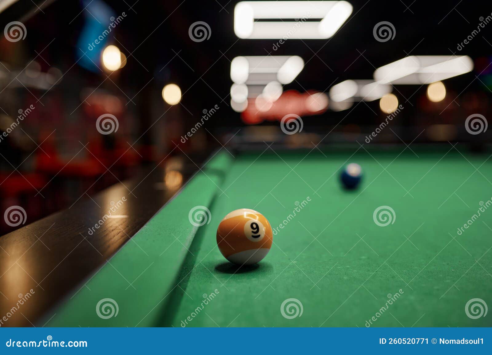 Billiard Ball on Pool Table Selective Focus Stock Image - Image of ...
