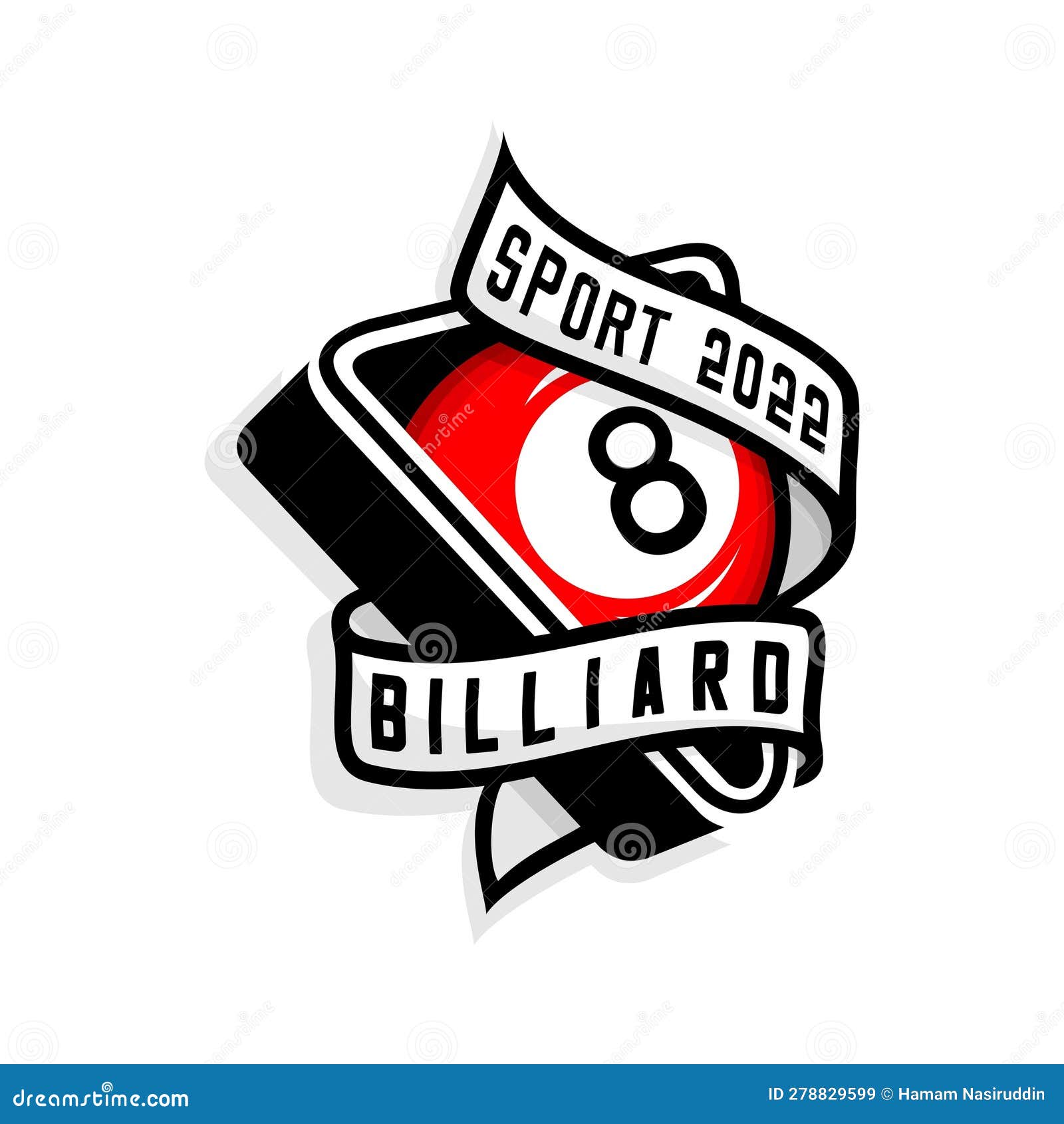 Billiard ball and ribbon stock vector. Illustration of pool - 278829599