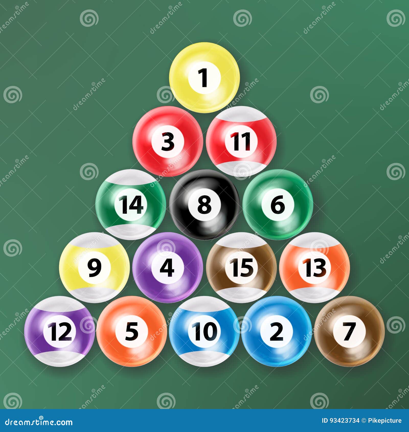 Billiard Ball Set Vector Realistic. Isolated Vector Illustration on ...