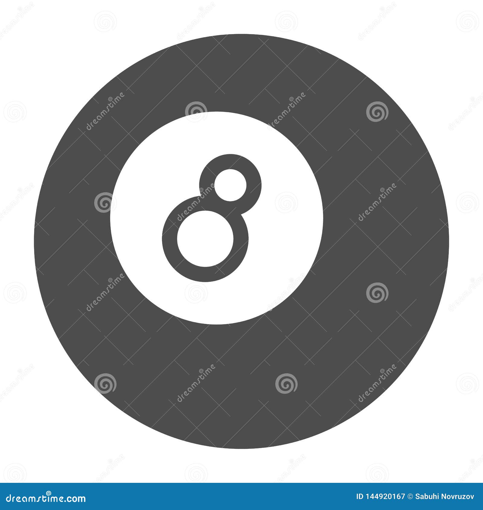 Billiard Ball Solid Icon. Pool Ball Vector Illustration Isolated on ...