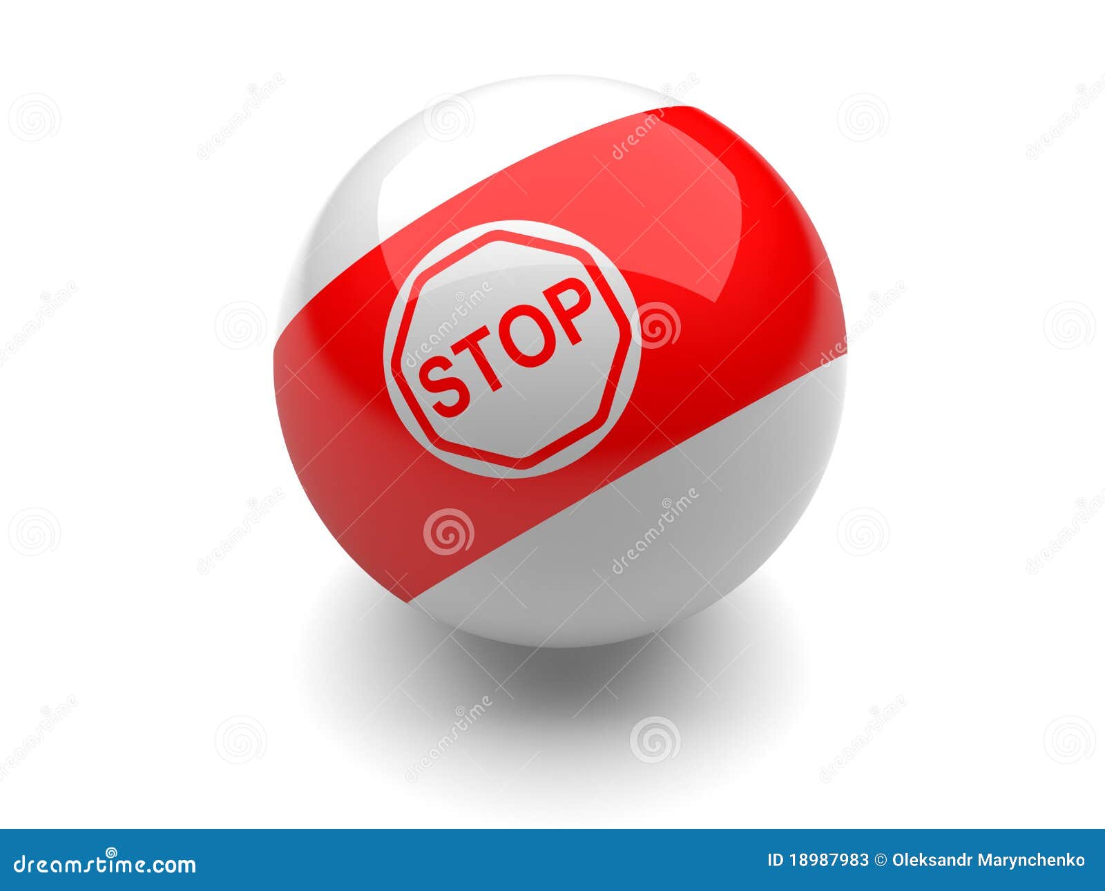 Billiard Ball with STOP Sign Stock Illustration - Illustration of ...