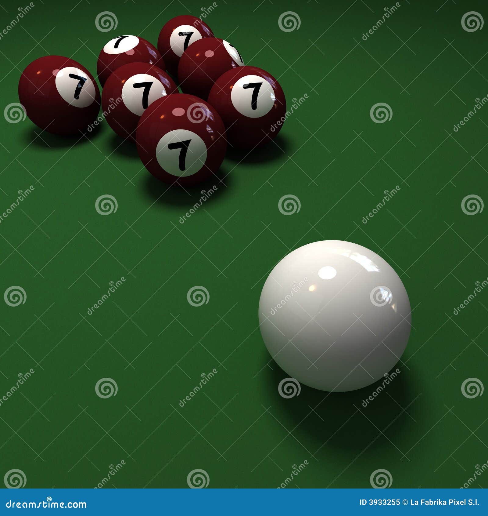 Billiard Balls with 7 Number Seven Stock Illustration - Illustration of ...