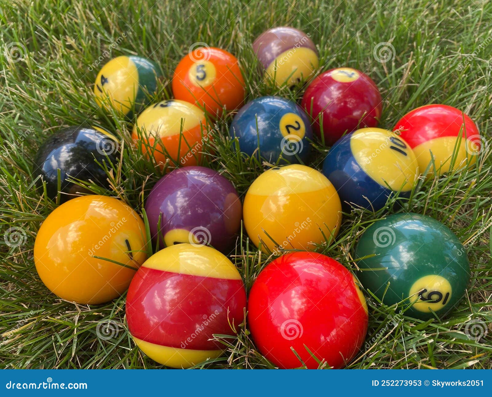 Billiard Balls for American Billiards. Stock Image - Image of room ...