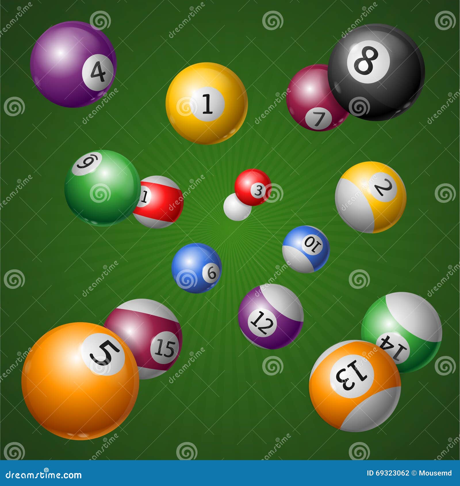 Billiard Balls Background. Vector Stock Vector - Illustration of ...
