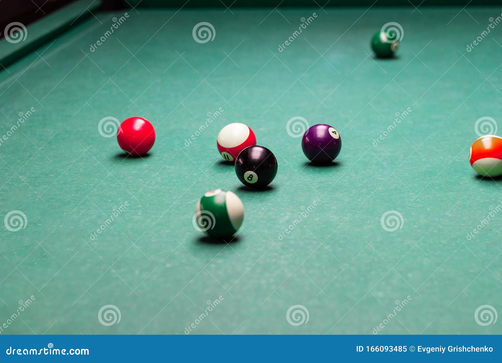 Billiard Balls Breaking from the Impact.the Game of Pool.the ...