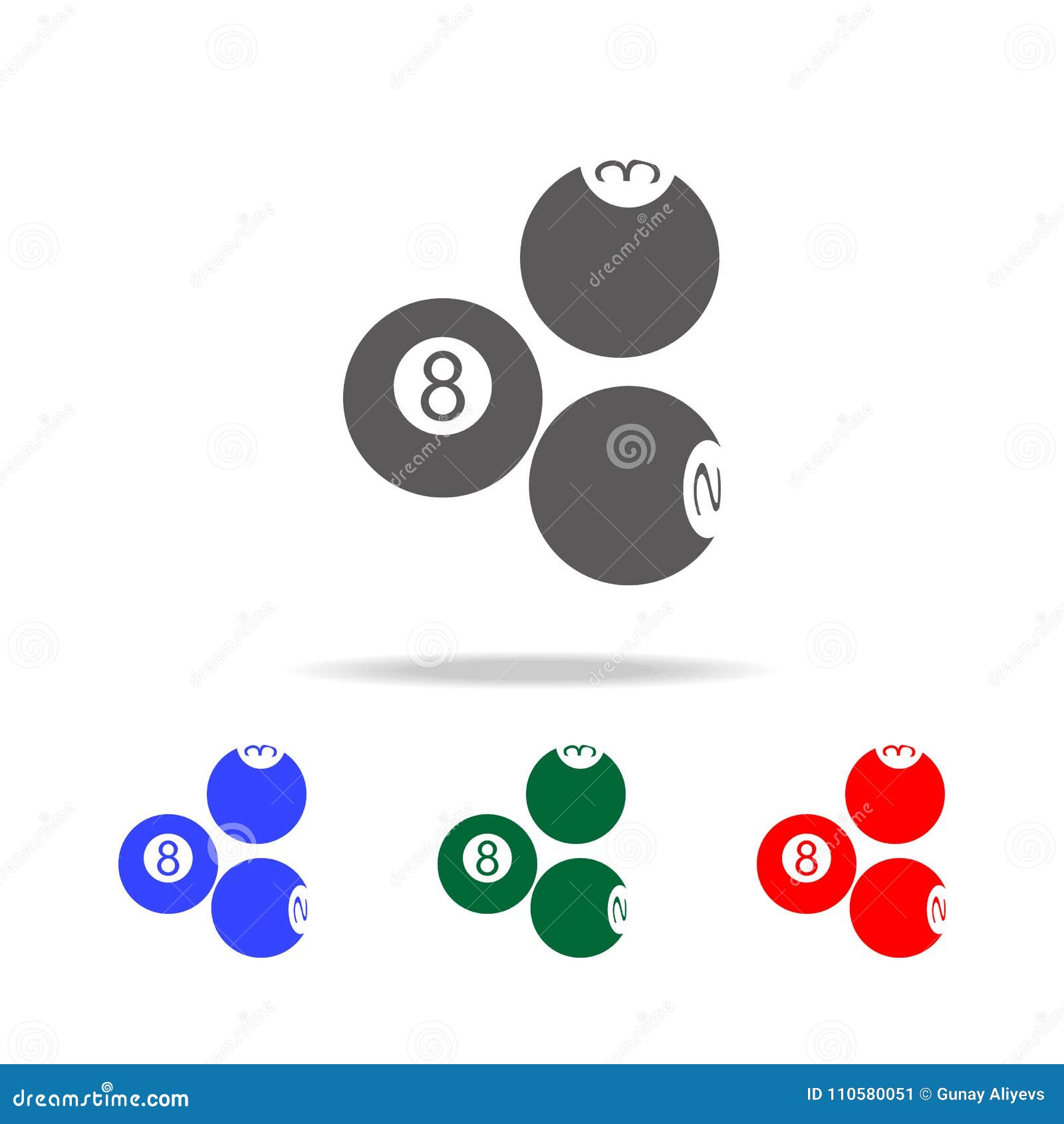 Billiard Balls Icon. Elements in Multi Colored Icons for Mobile Concept ...