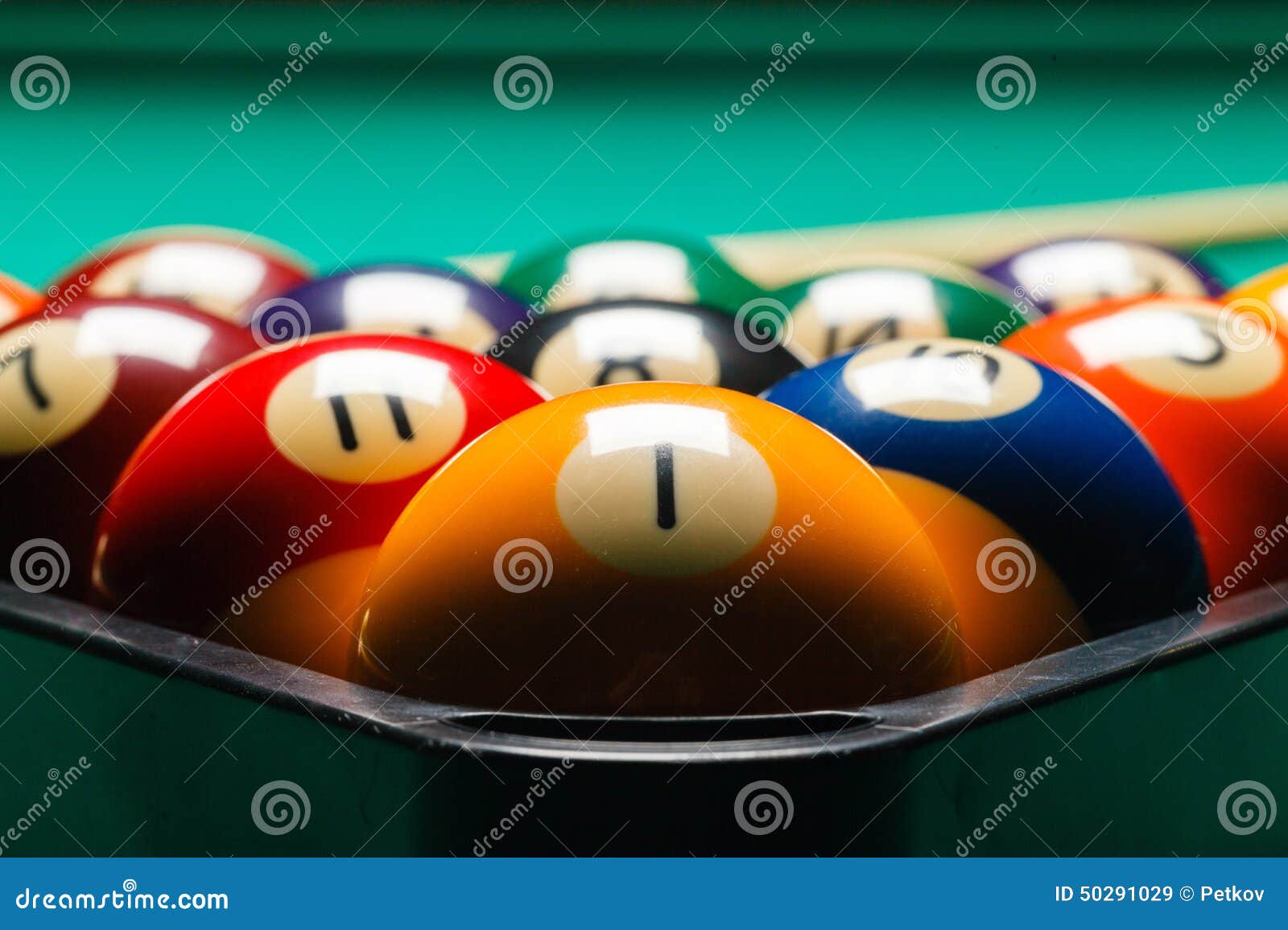 Billiard Balls in a Pool Table Stock Image - Image of arrangement ...