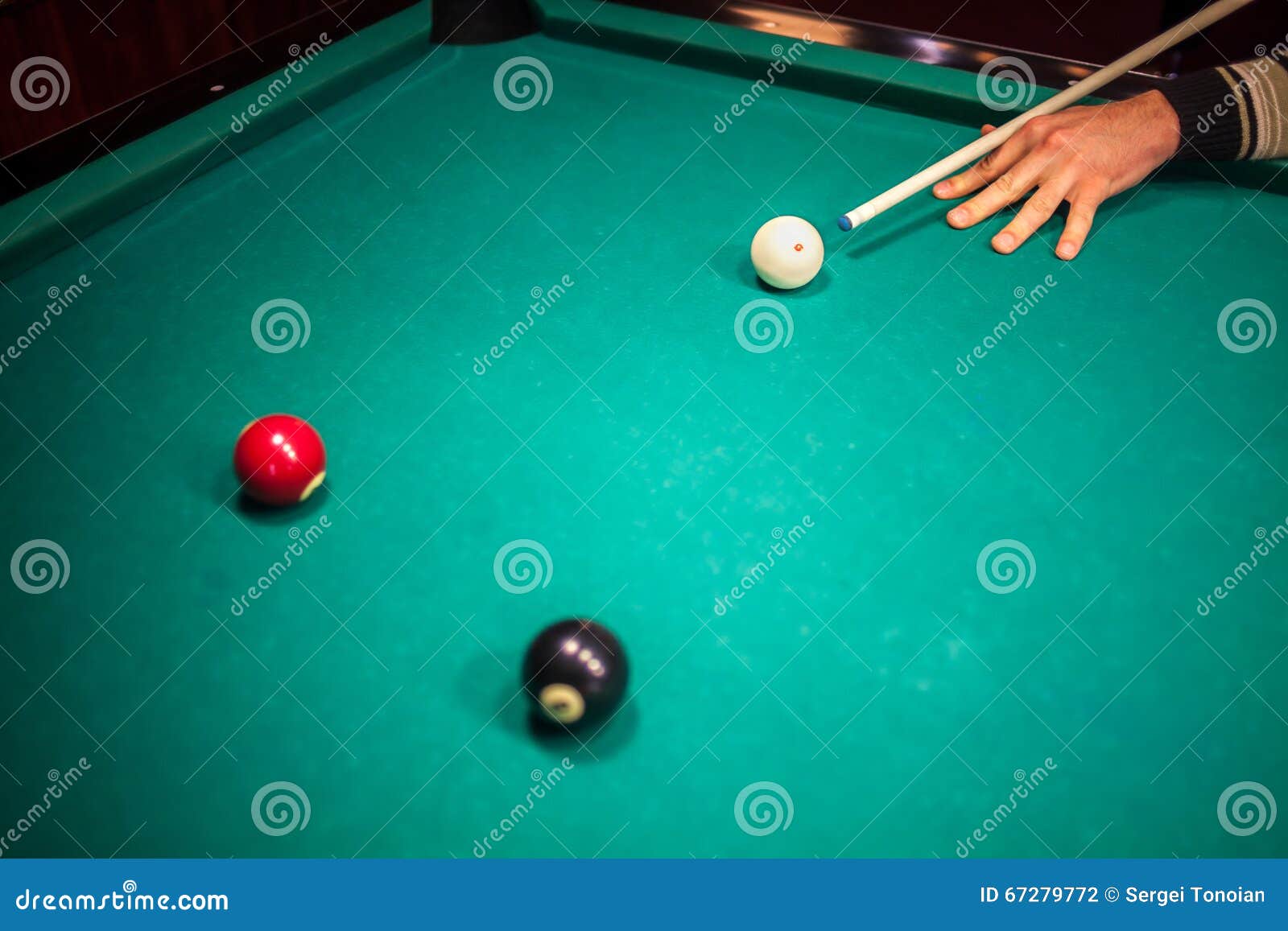 Billiard Balls on Pool Table Stock Photo - Image of number, black: 67279772