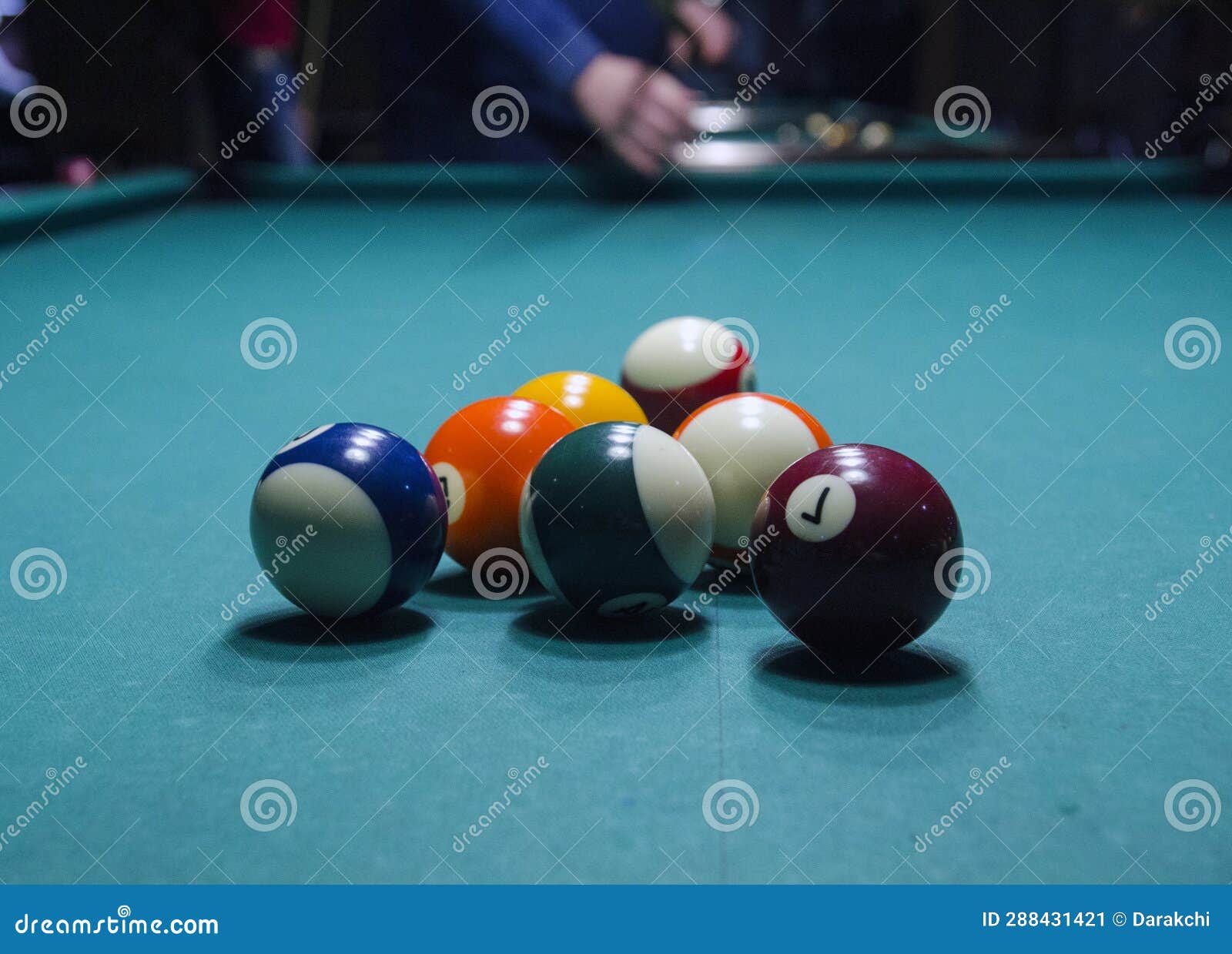 Billiard Balls on a Pool Table Stock Image - Image of color, hobbies ...