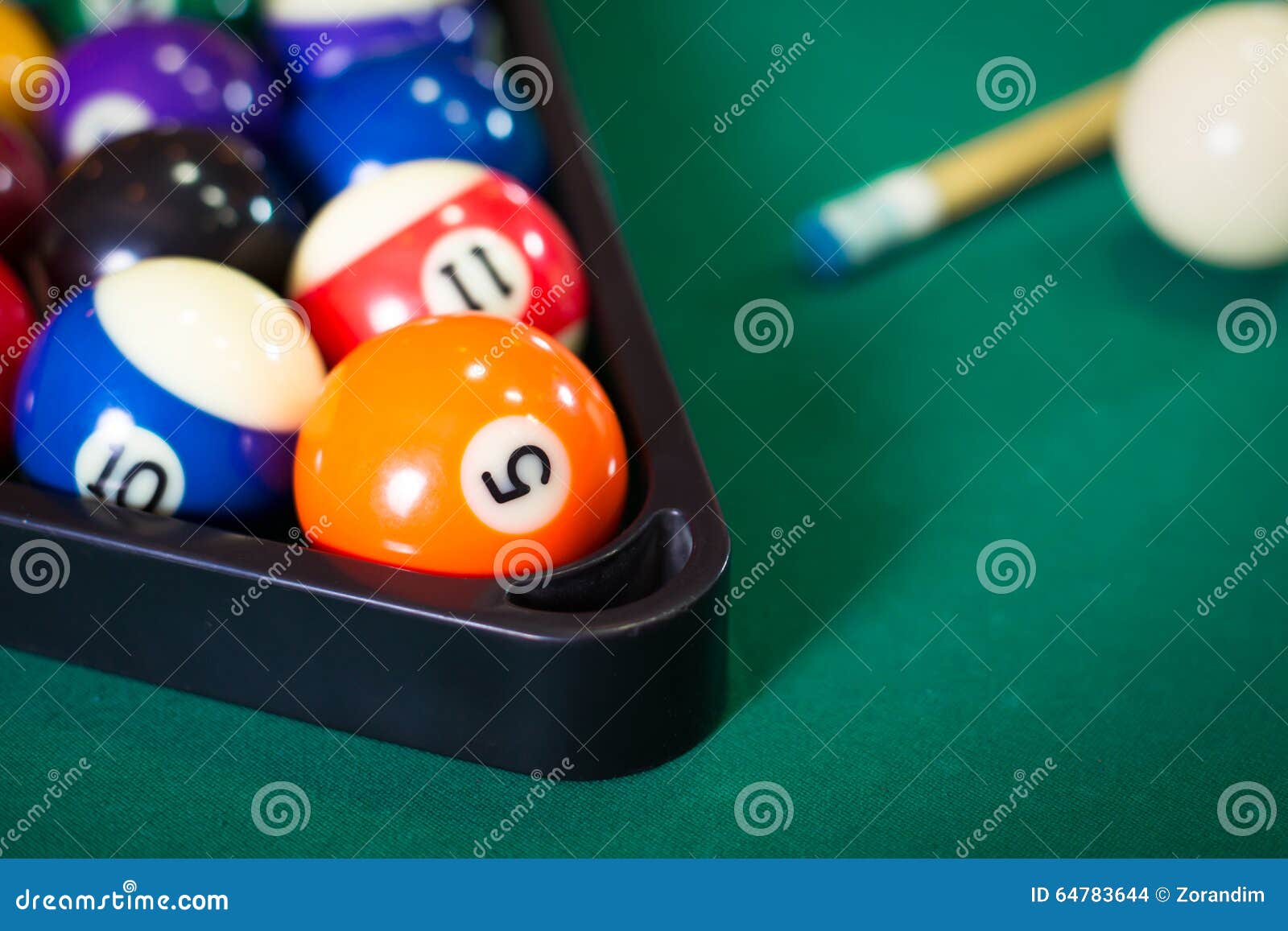 Billiard Balls in a Pool Table Stock Photo - Image of ball, colorful ...