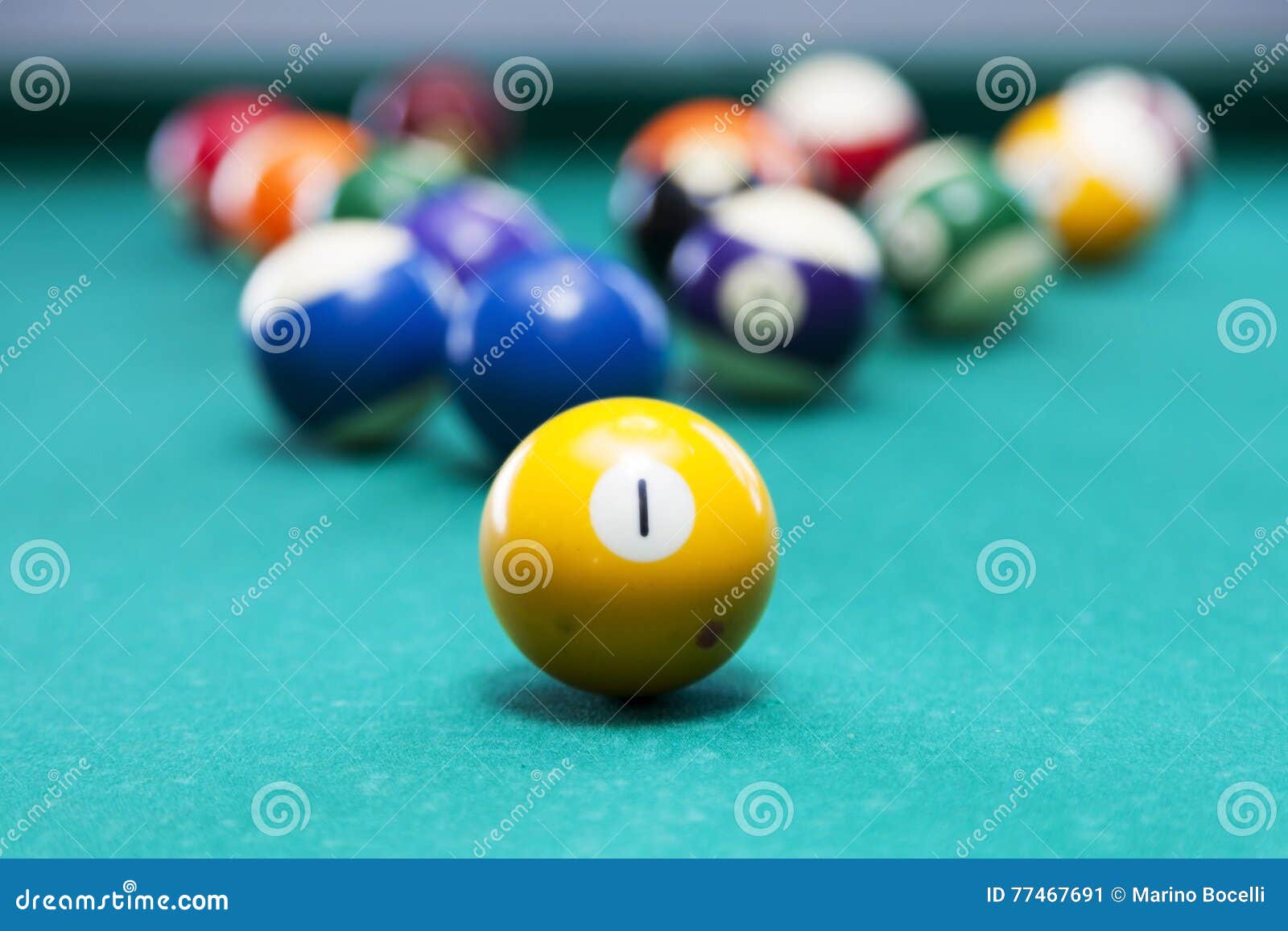 Billiard Balls in a Pool Table Stock Image - Image of balls, ball: 77467691