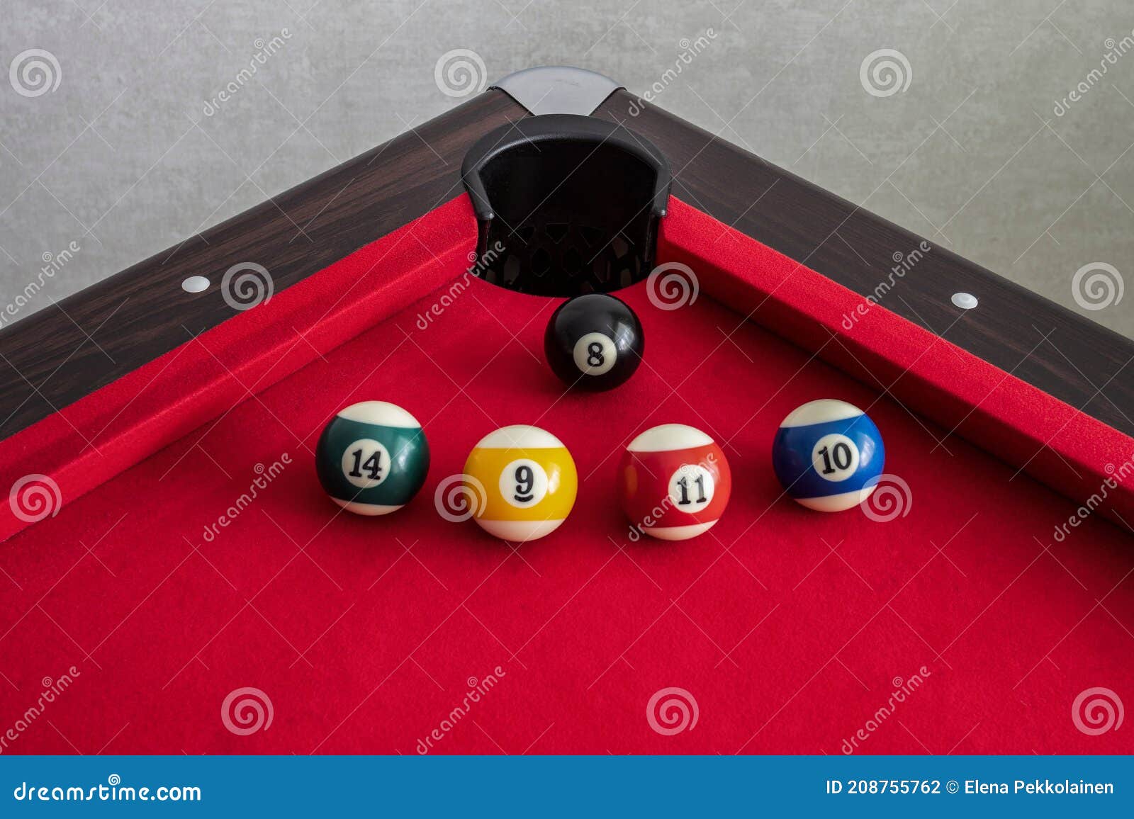 Billiard Balls on a Pool Table Stock Photo - Image of hall, indoor ...