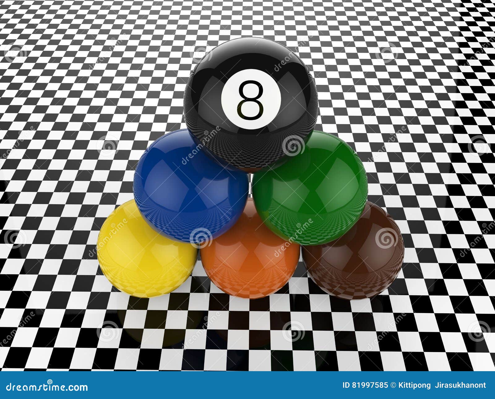 Billiard balls pyramid stock illustration. Illustration of competition ...