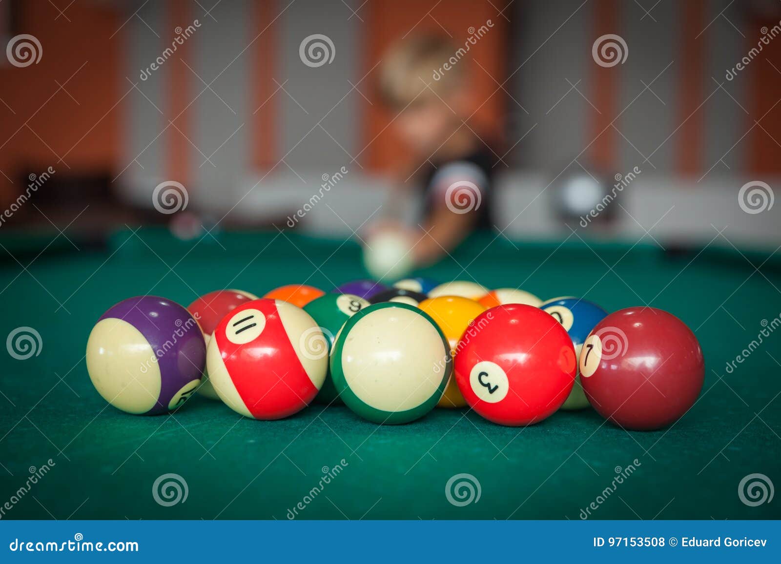 Billiard Balls Ready To Start the New Game Stock Photo - Image of ...