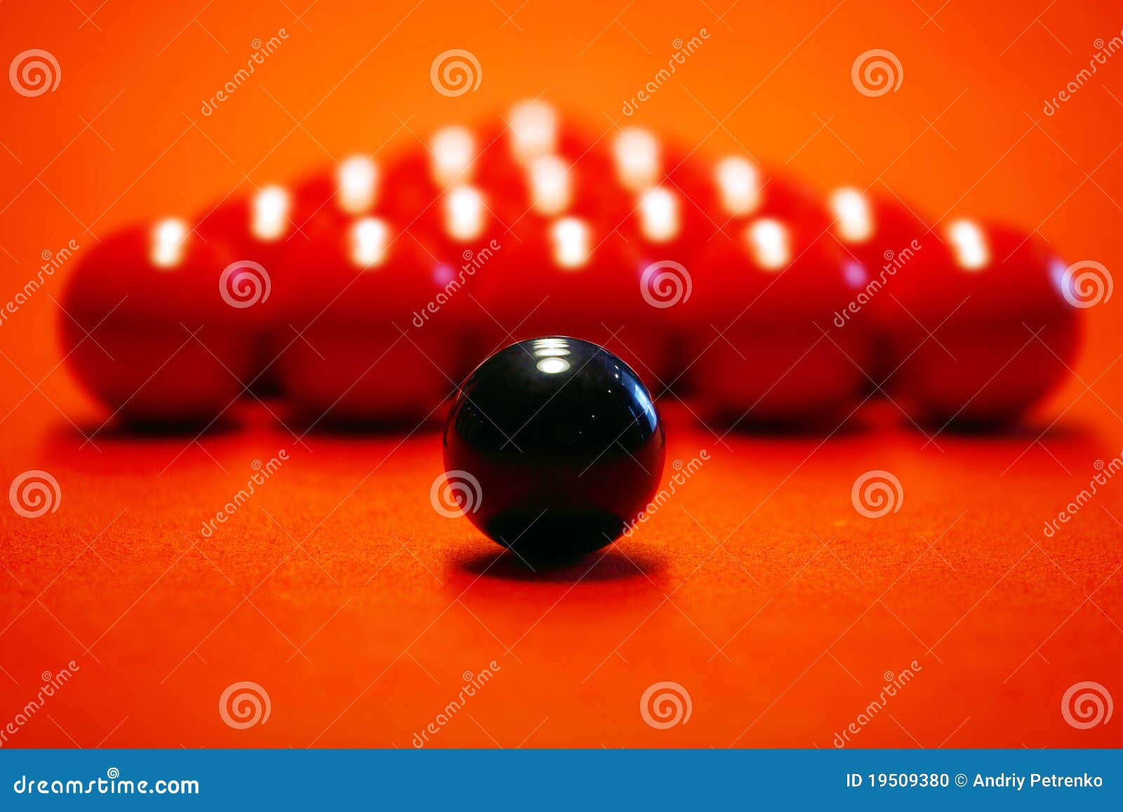 Billiard Balls on a Red Cloth Stock Photo - Image of round, black: 19509380