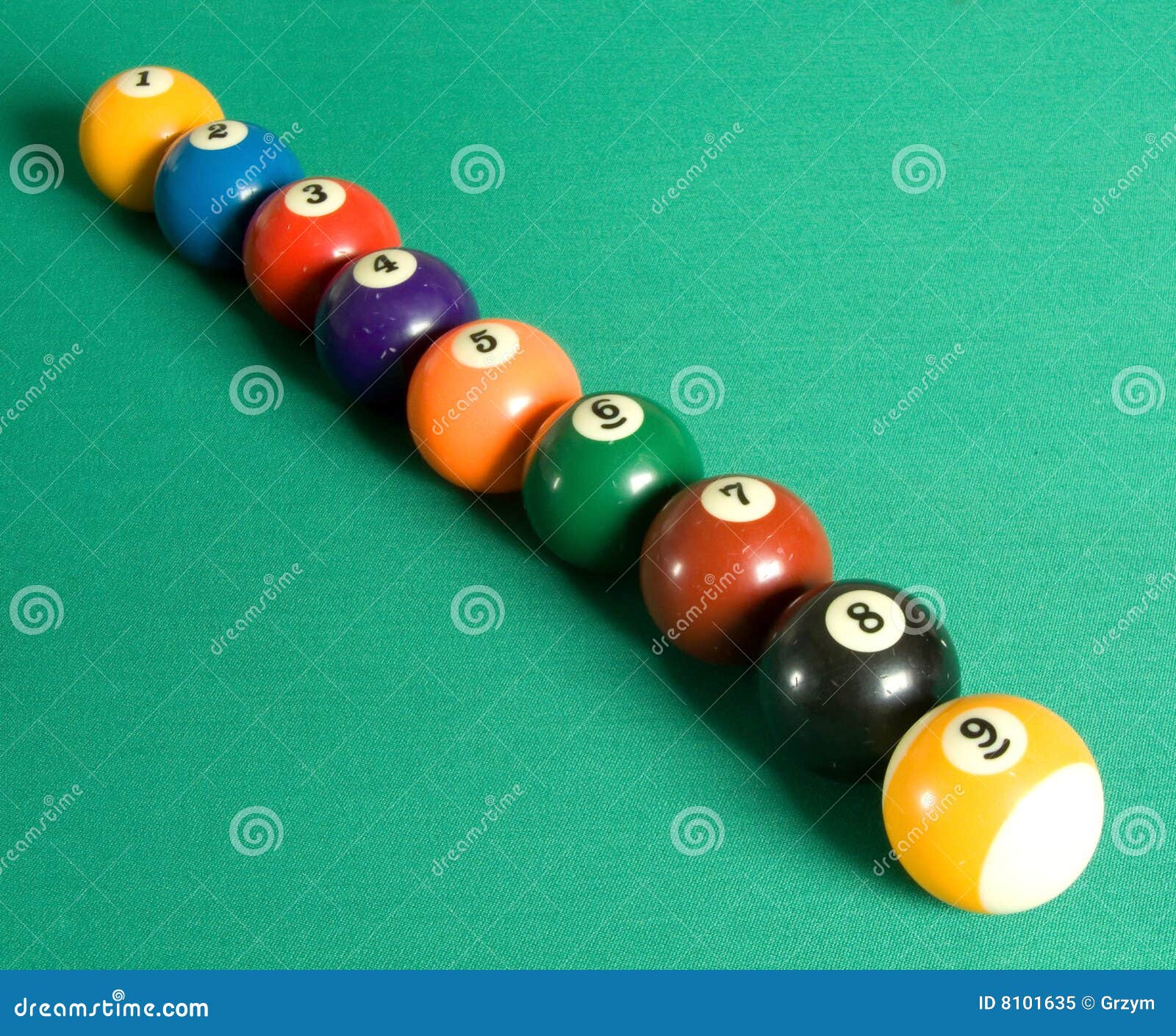 Billiard balls in row stock image. Image of move, activity - 8101635