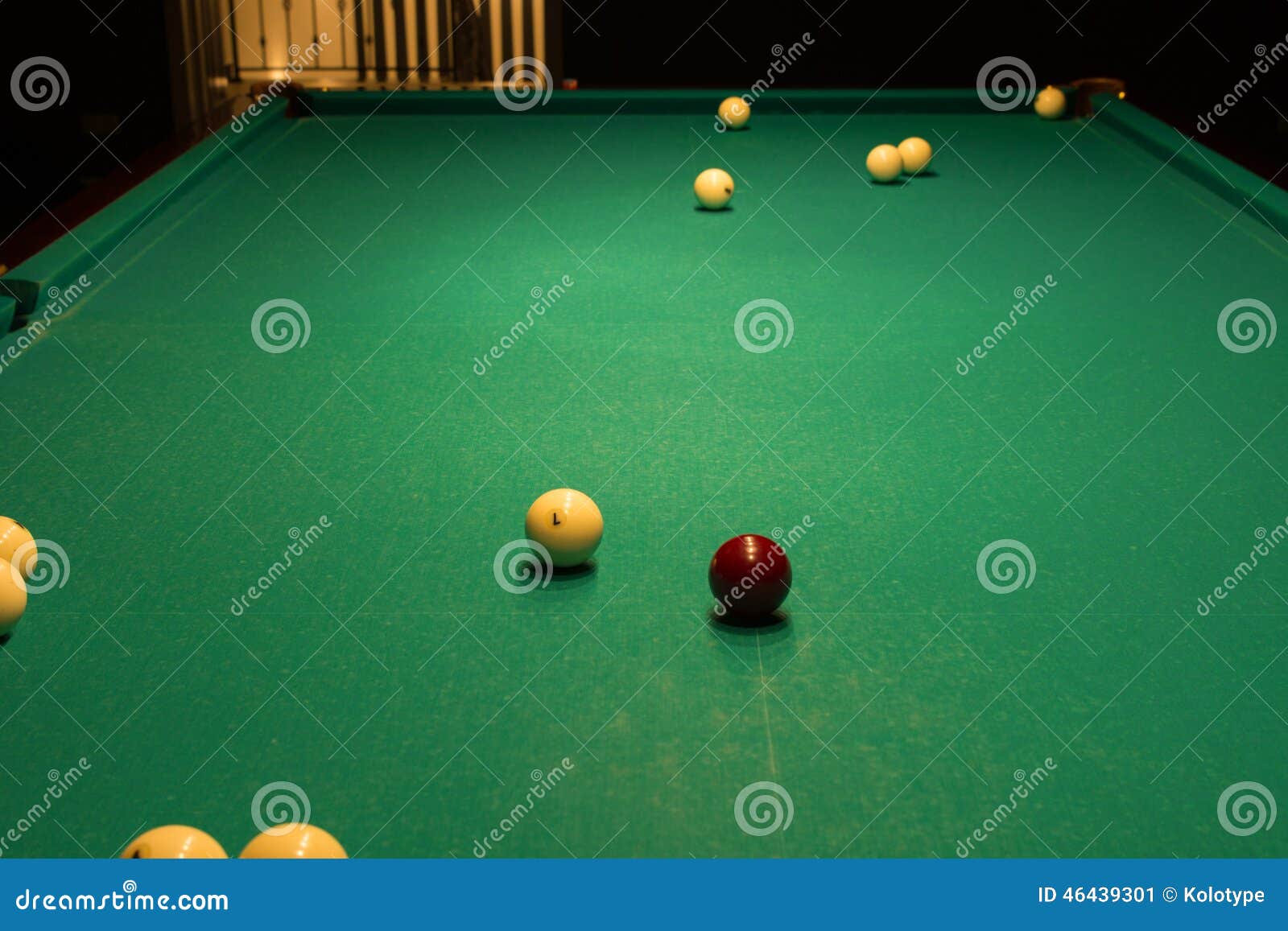 Billiard Balls Scattered on Pool Table Stock Image - Image of ...